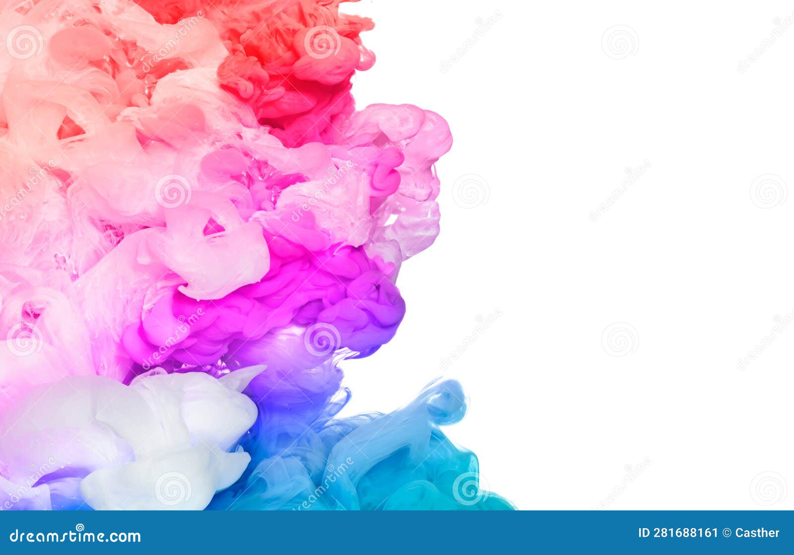 Rainbow of Neon Ink in Water. Color Explosion Stock Illustration ...