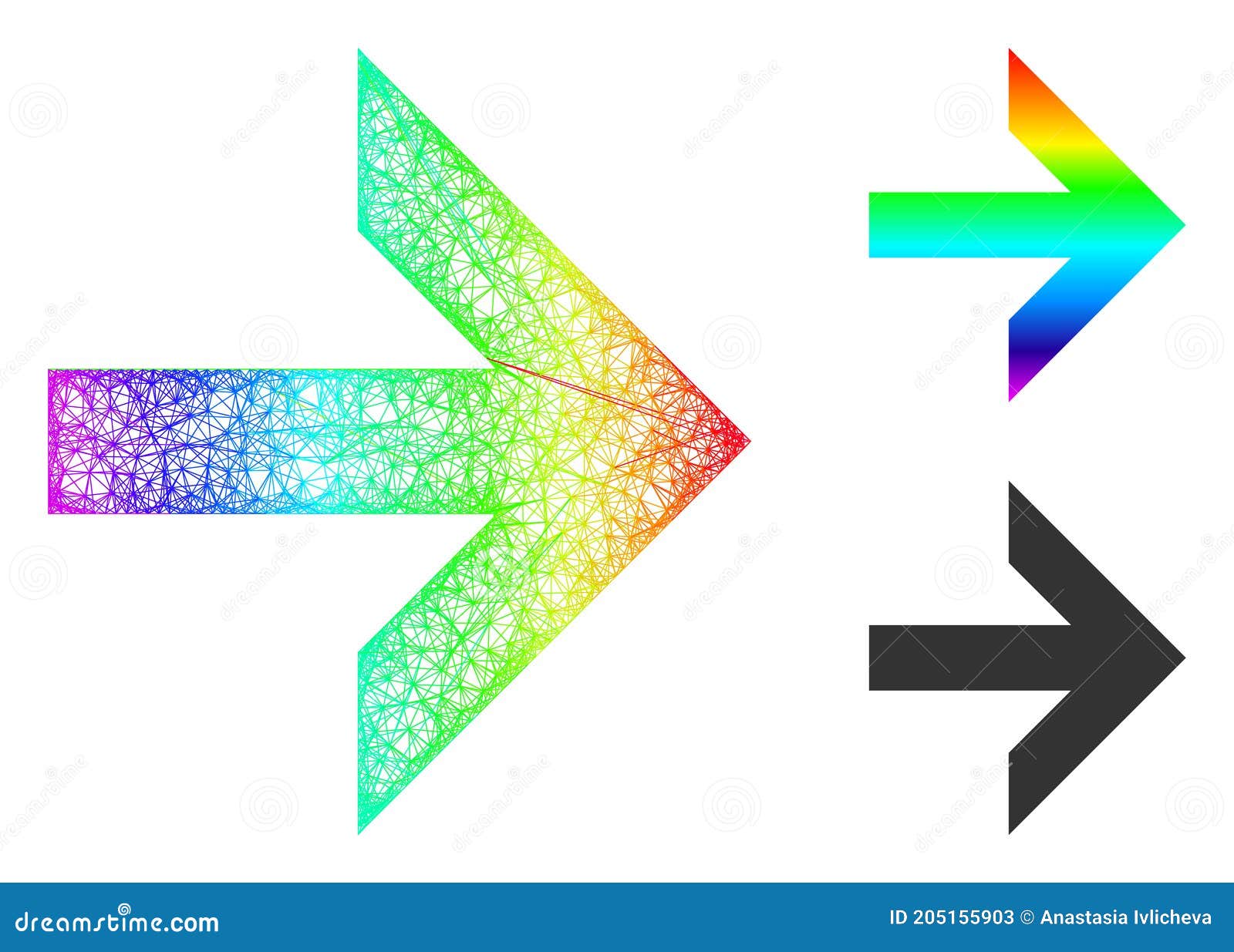 Rainbow Net Gradient Arrow Right Icon Stock Vector - Illustration of ...