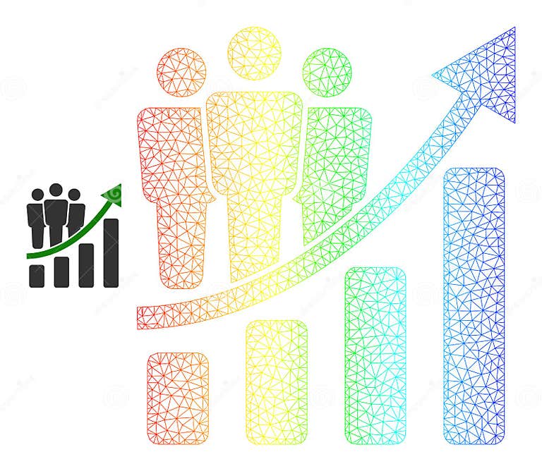 Rainbow Net Gradient Clients Growth Chart Icon Stock Vector ...