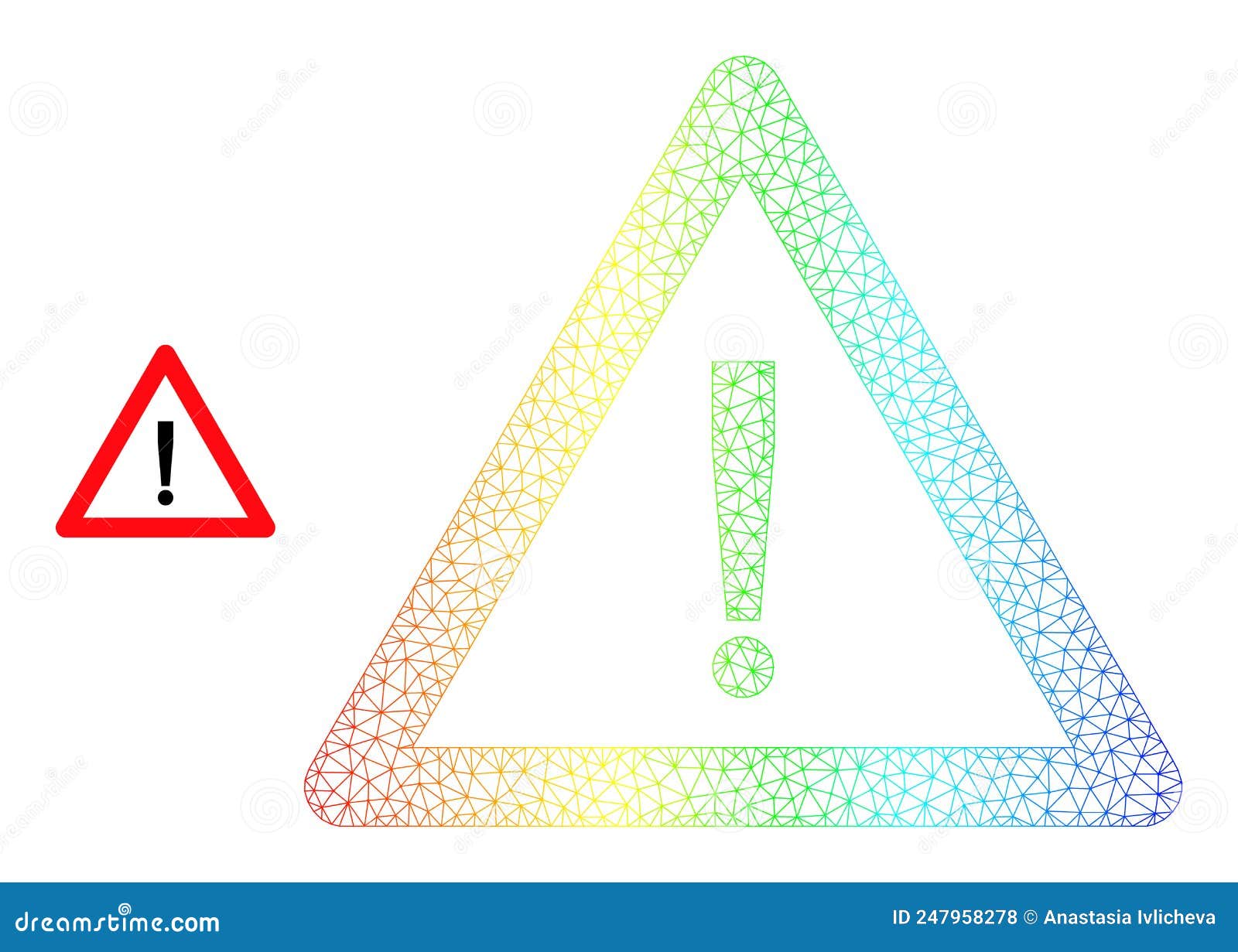 Rainbow Net Gradient Danger Warning Icon Stock Vector - Illustration of ...