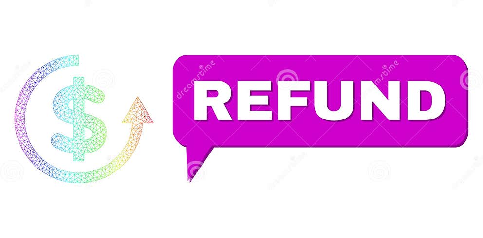 Rainbow Net Gradient Refund Icon and Refund Chat Balloon with Shadow ...