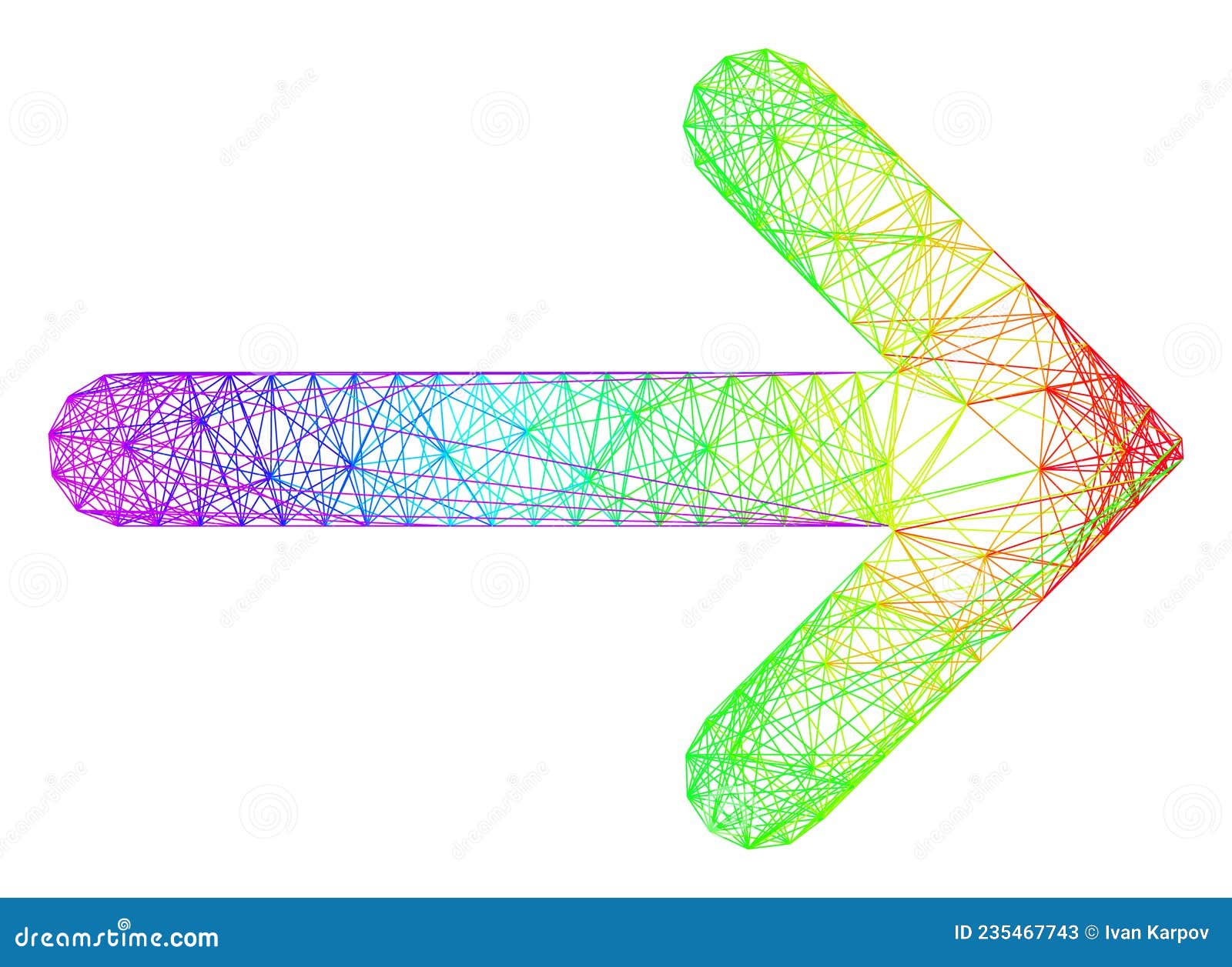 Rainbow Net Right Arrow stock vector. Illustration of send - 235467743