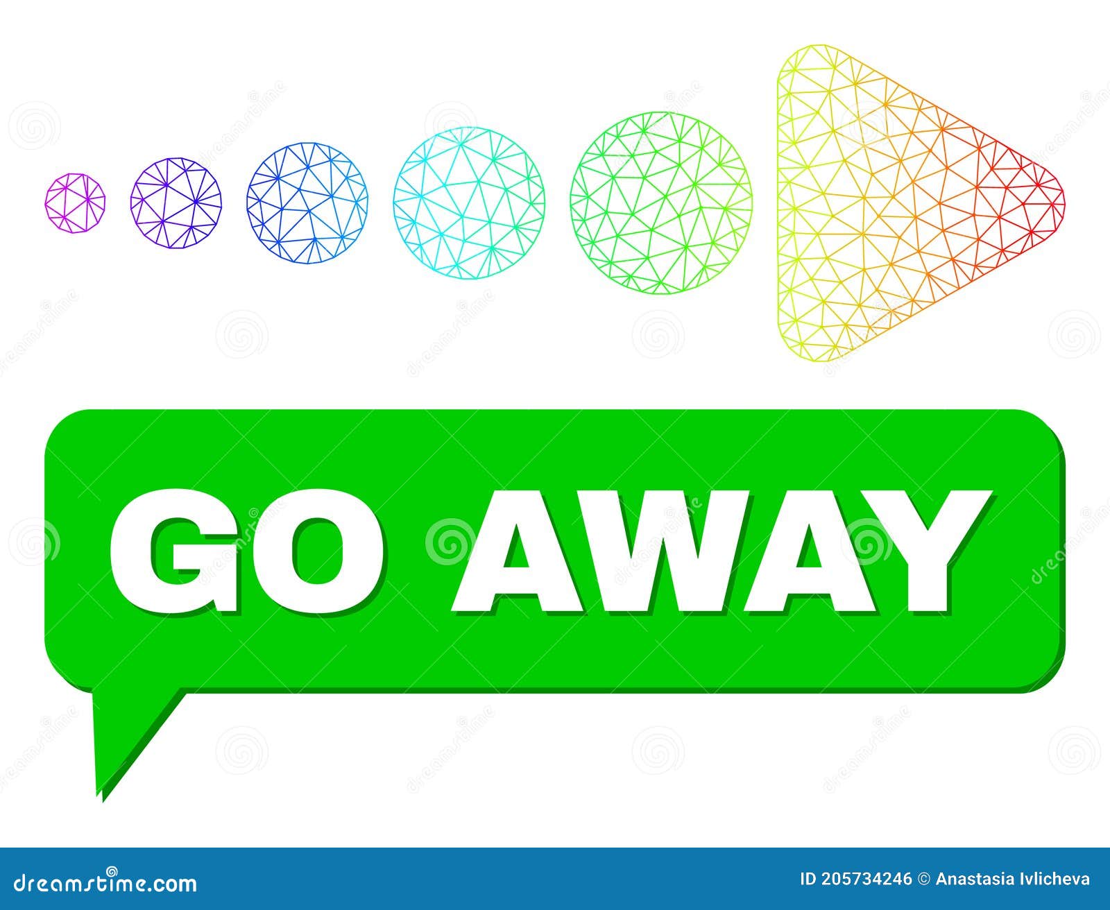 Rainbow Network Gradient Arrow Right Icon and Go Away Speech Balloon ...