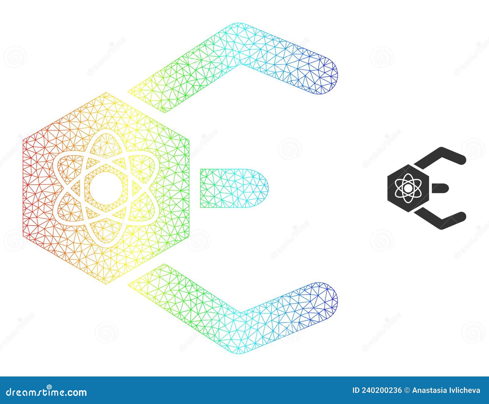 Rainbow Network Gradient Atomic Bot Icon Stock Vector - Illustration of ...