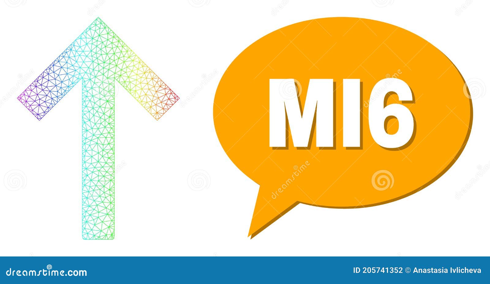 Rainbow Network Gradient Up Arrow Icon and MI6 Chat Frame with Shadow ...