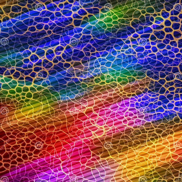 Rainbow Network: a Vibrant Abstract Artwork Featuring a Dynamic ...