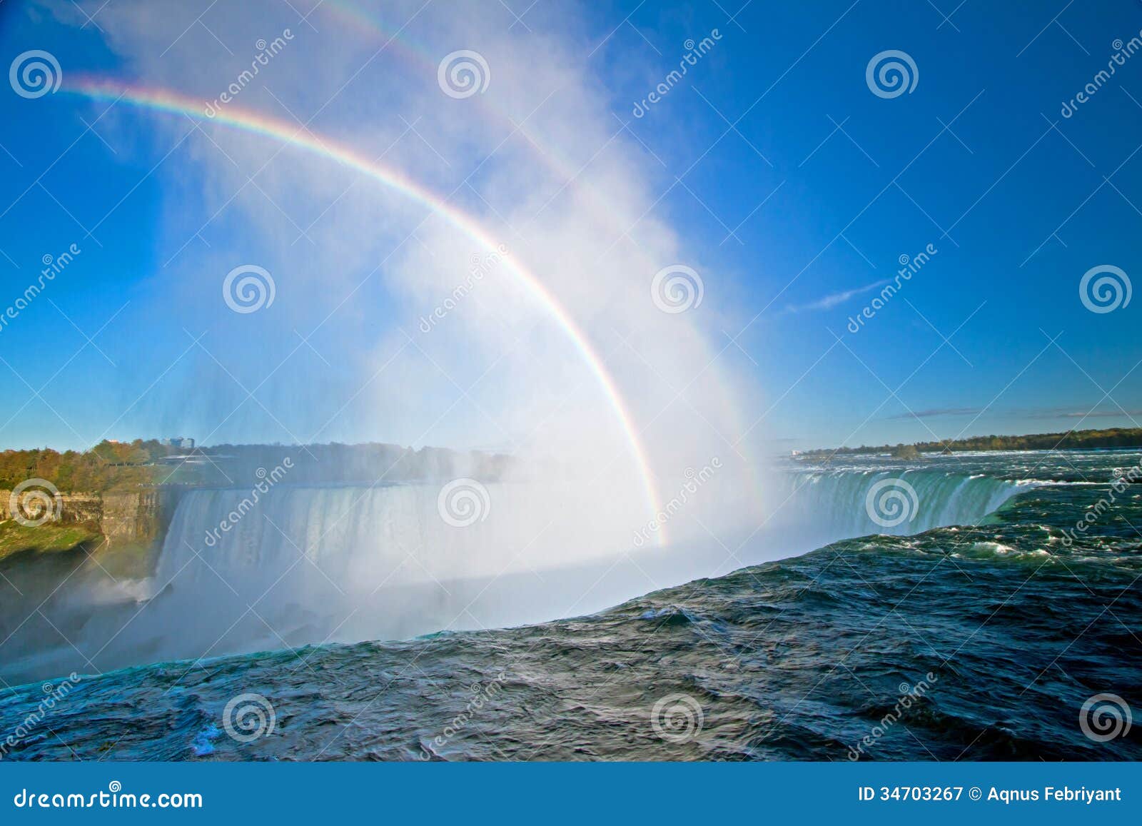 Rainbow at Niagara Falls stock image. Image of north - 34703267