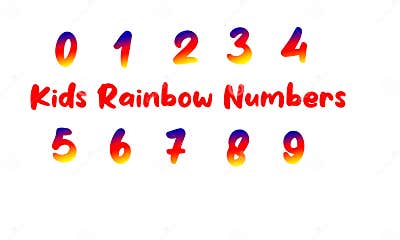 Rainbow Numbers from 0-9 - Kids Design Stock Illustration ...