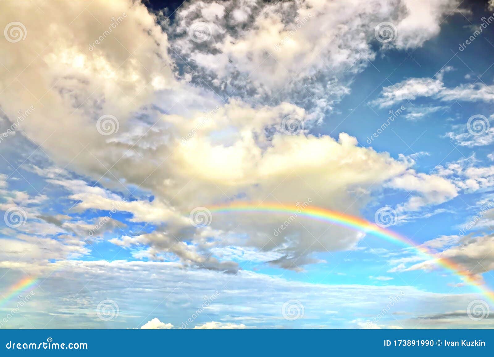 Rainbow in the Ocean after Rain and Thunderstorm.North Pacific Ocean ...