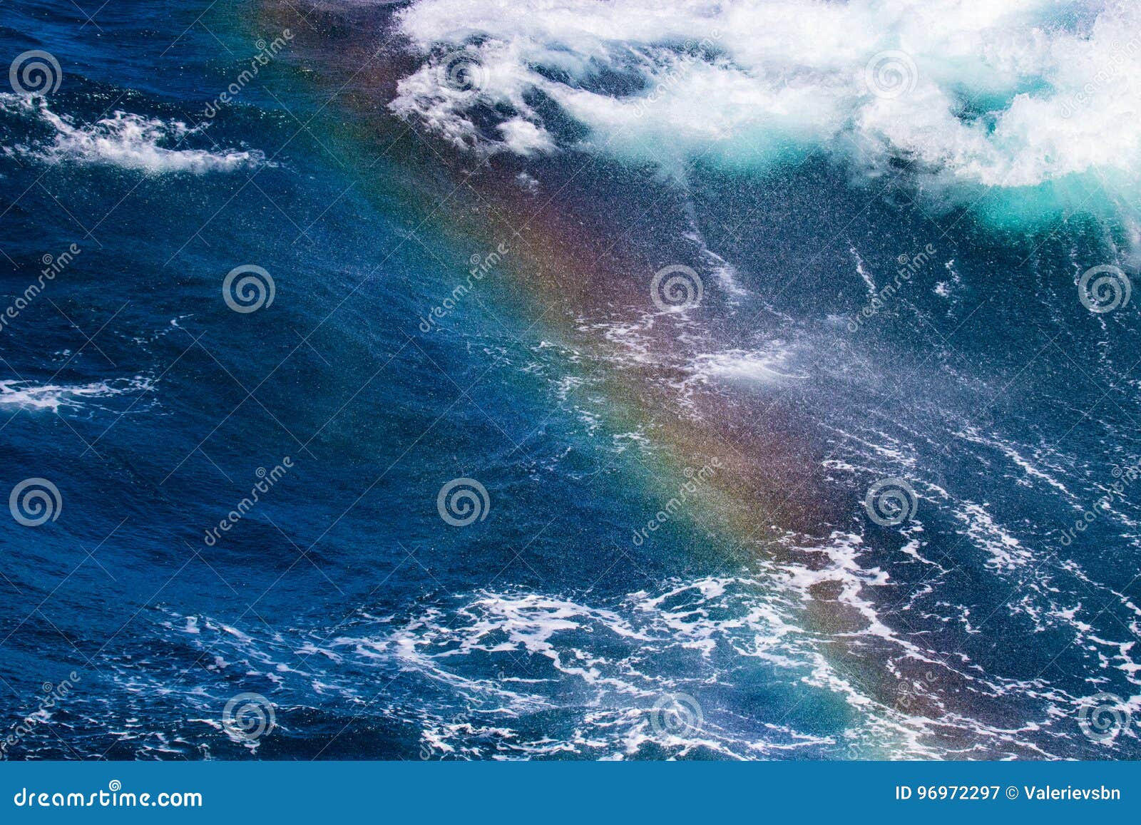 Rainbow in ocean wave stock image. Image of ocean, cruise - 96972297