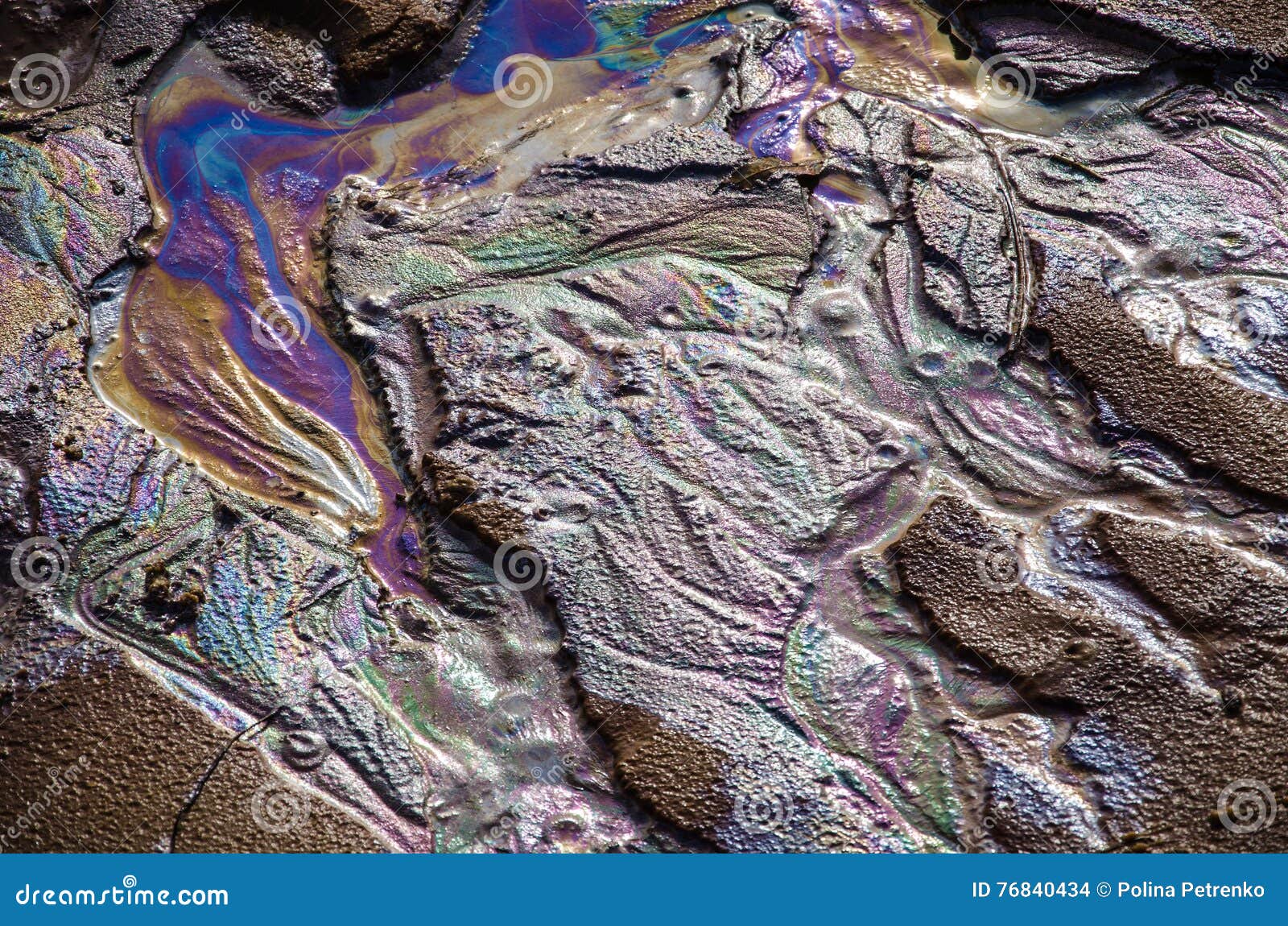 Rainbow oil slick stock photo. Image of color, ecology - 76840434