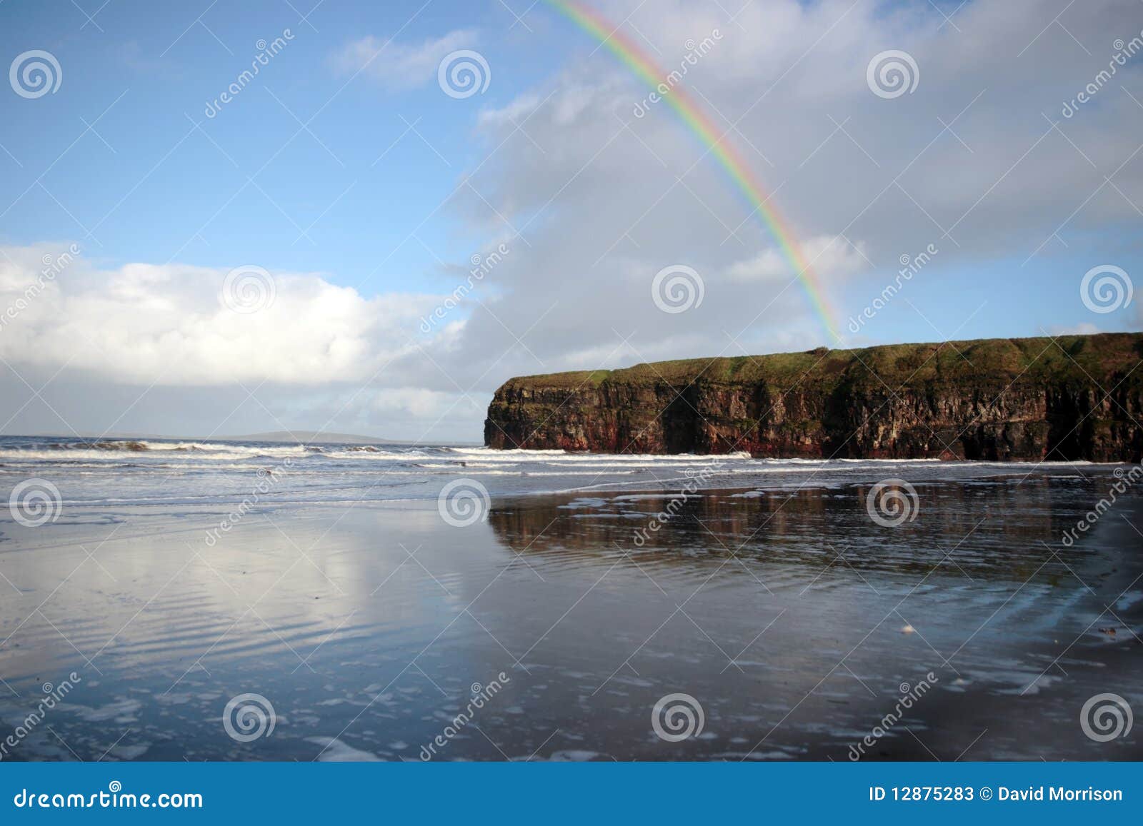 Rainbow Over the Ballybunion Cliffs Stock Image - Image of cliffs ...