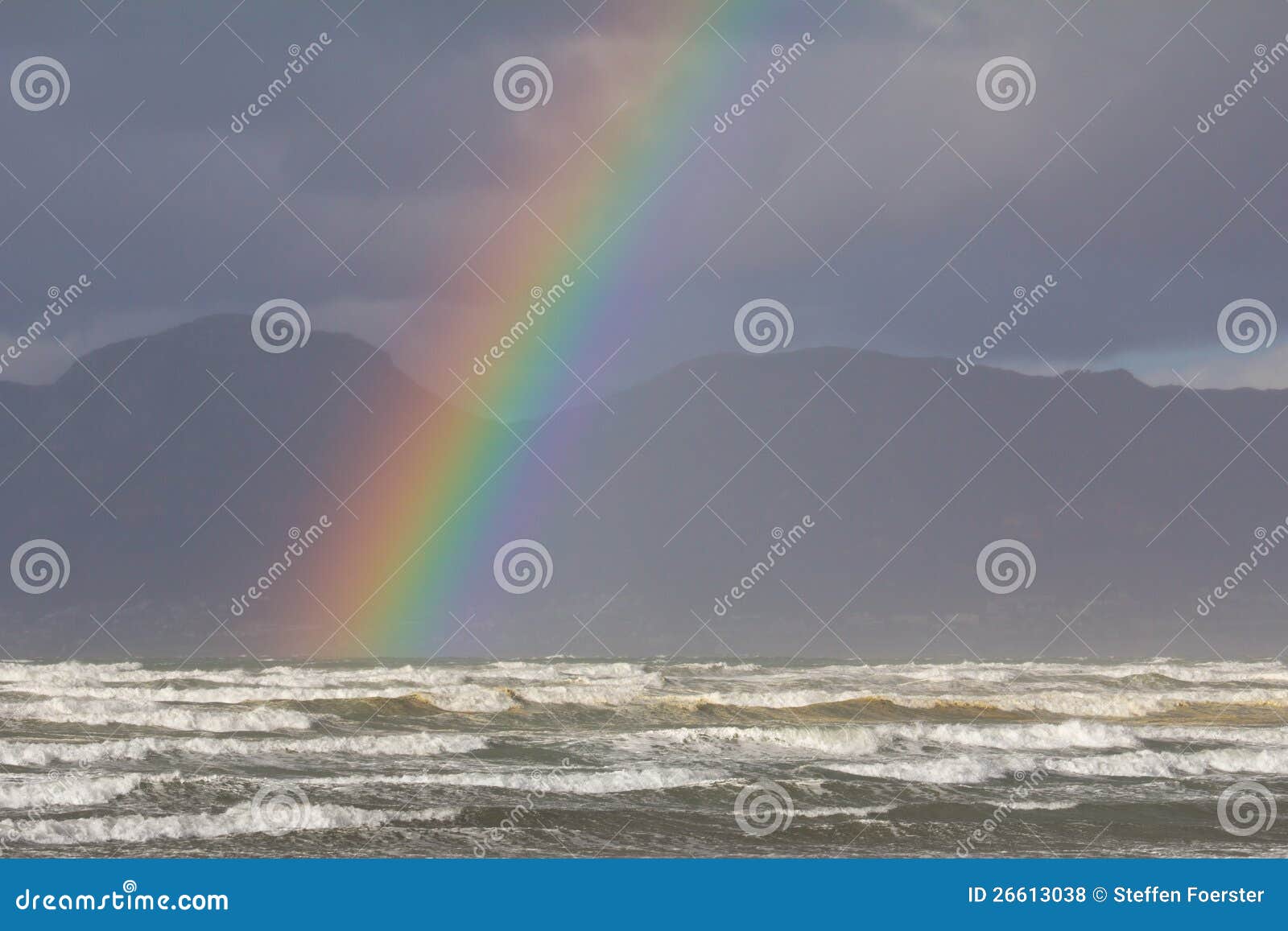 Rainbow over Beach stock photo. Image of weather, clouds - 26613038