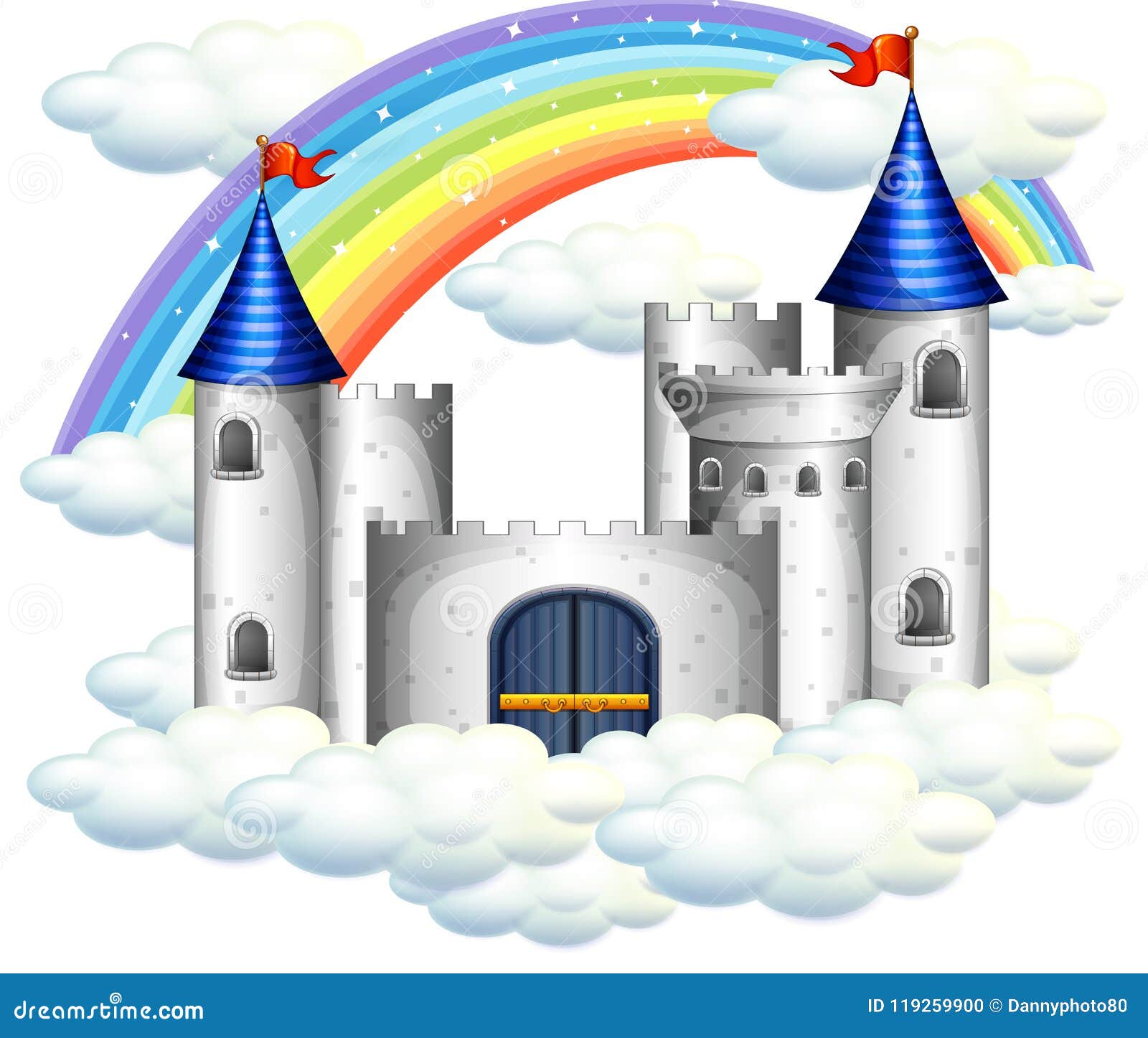 Fantasy Castle Clipart Hd PNG, Fantasy Rainbow Cartoon Castle, Cartoon ...