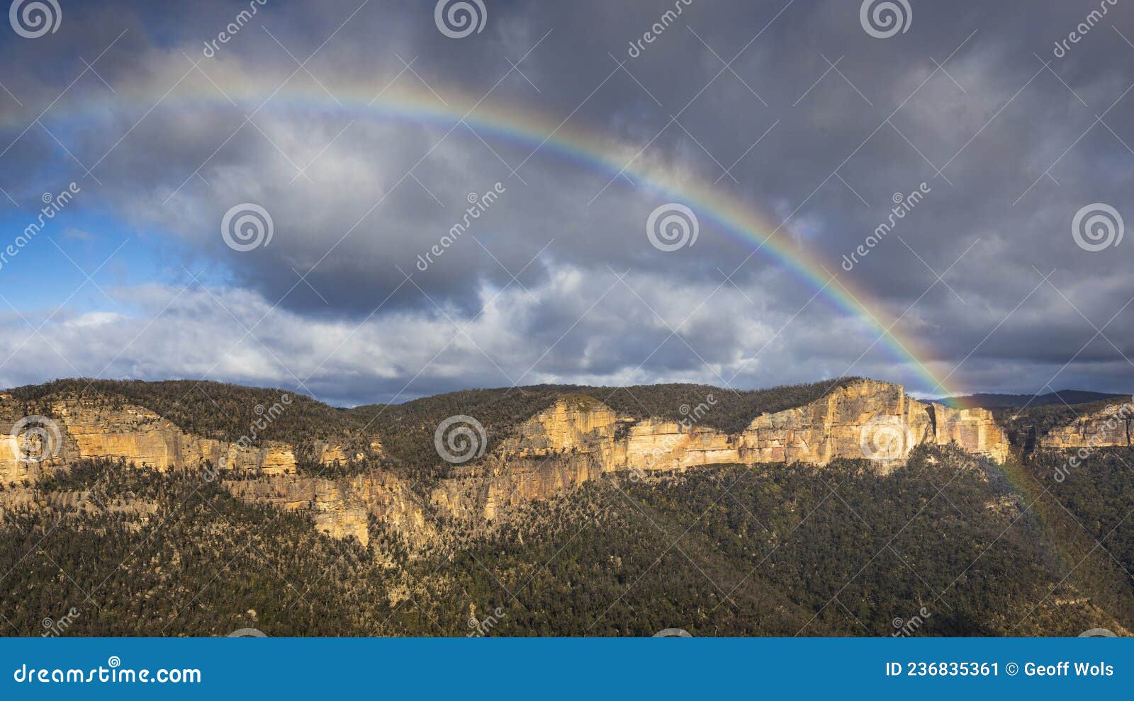 Rainbow Over the Blue Mountains in Nsw in Australia Stock Image - Image ...