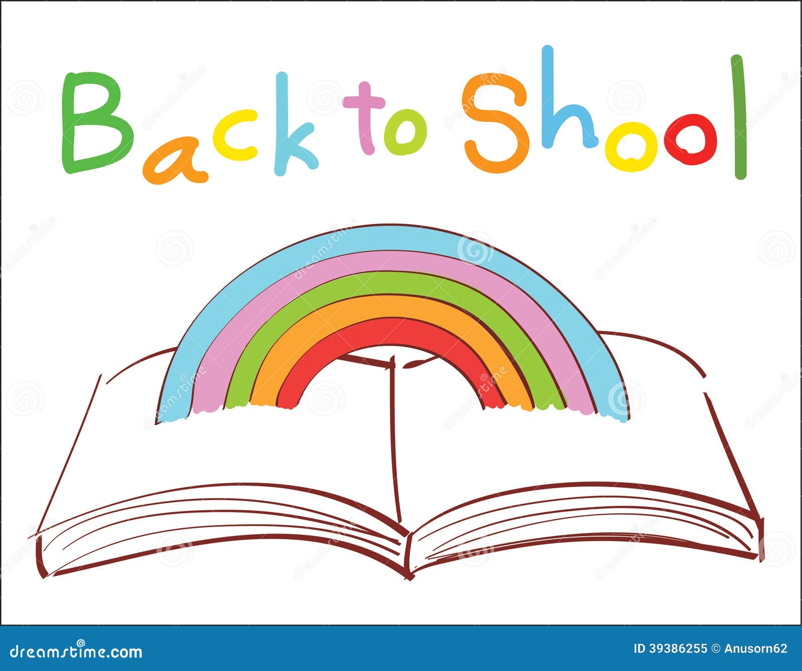 Rainbow Over the Book Back To School Stock Vector - Illustration of ...