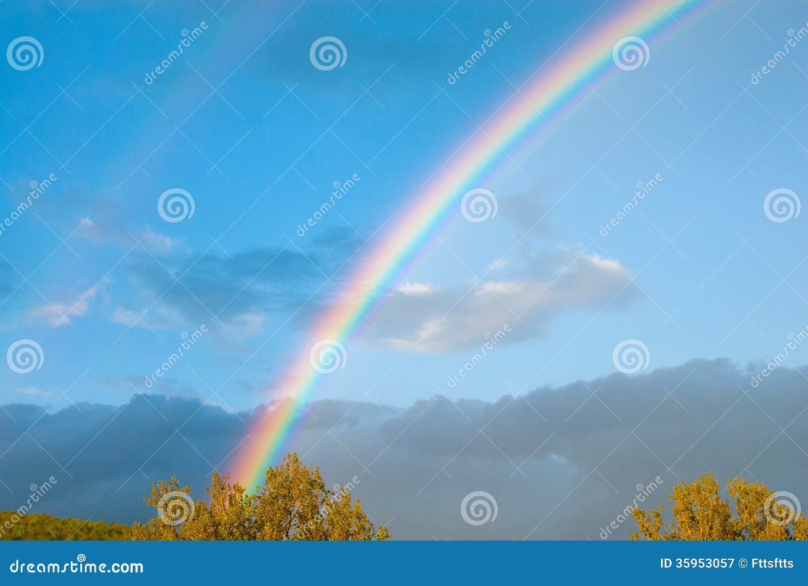 Rainbow stock image. Image of weather, rain, clouds, blue - 35953057
