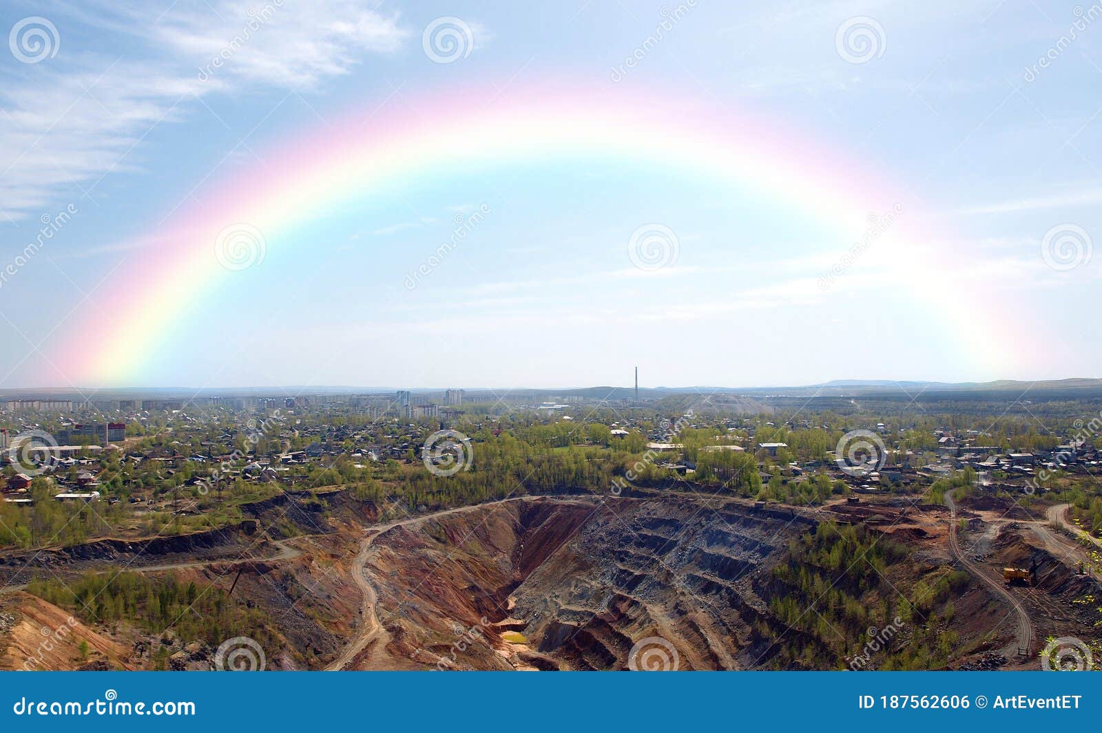 Rainbow Over the Copper Mine. Stock Photo - Image of large, mineral ...