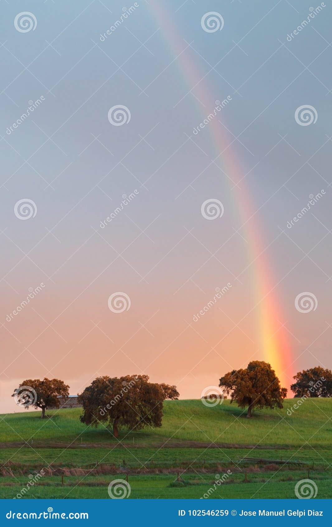 Rainbow Over the Countryside Stock Image - Image of land, clear: 102546259