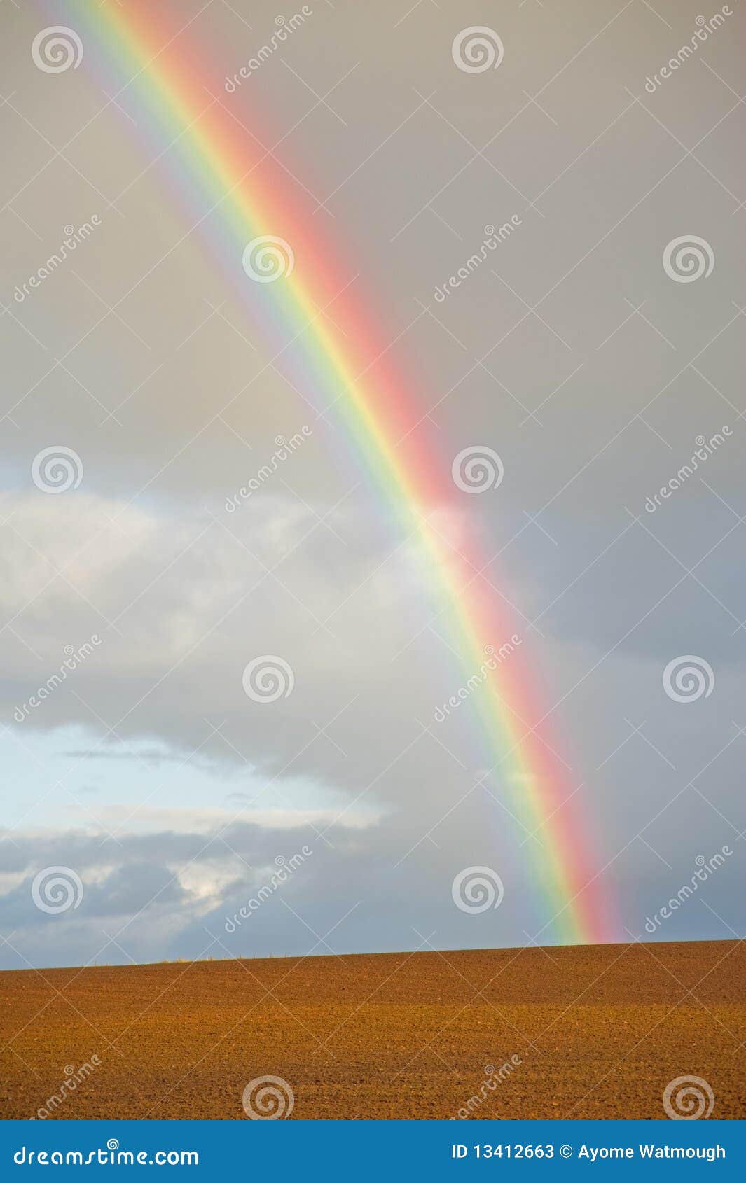 Rainbow Over Freshly Ploughed Land. Stock Image - Image of promise ...