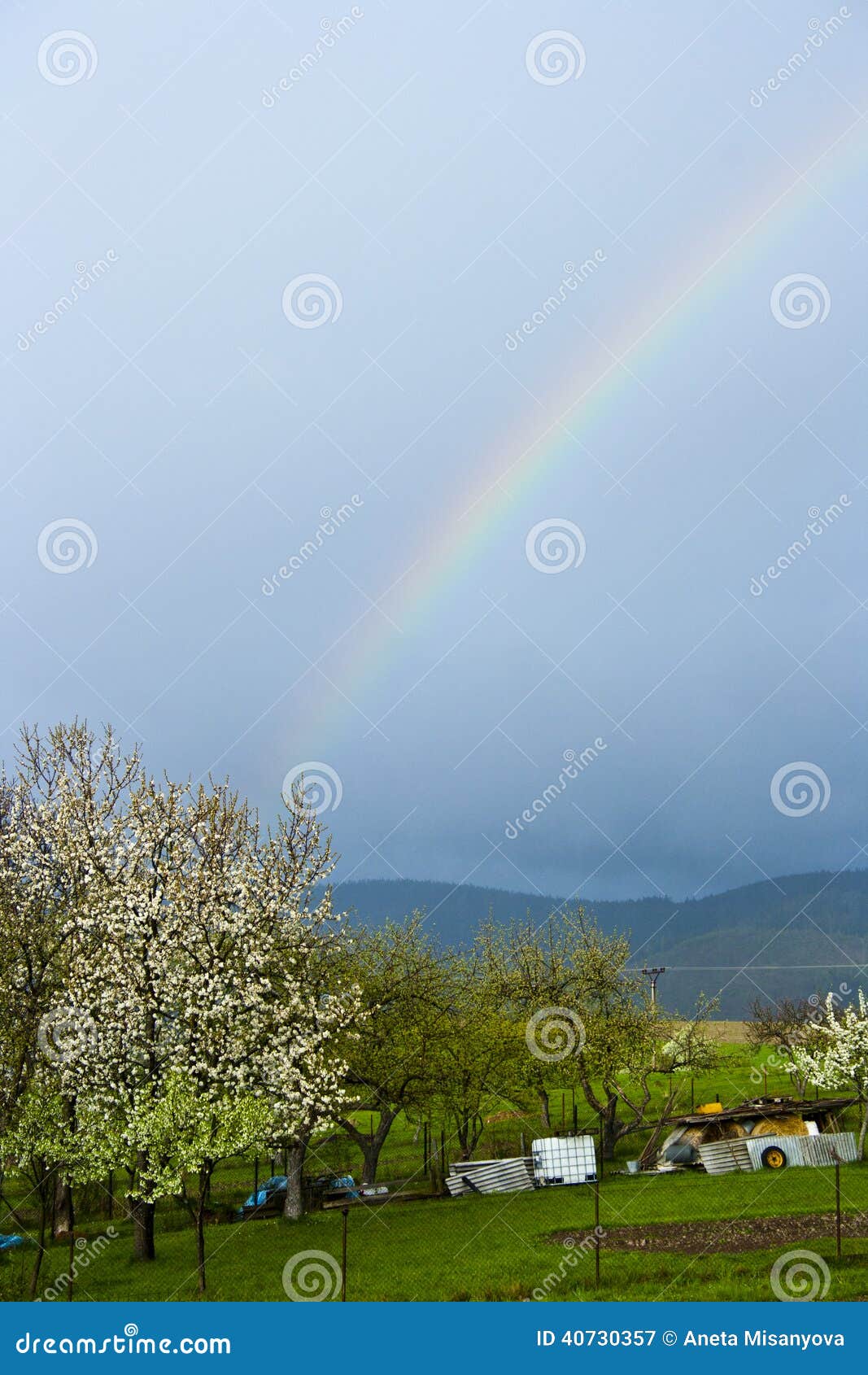 Rainbow over garden stock image. Image of countryside - 40730357