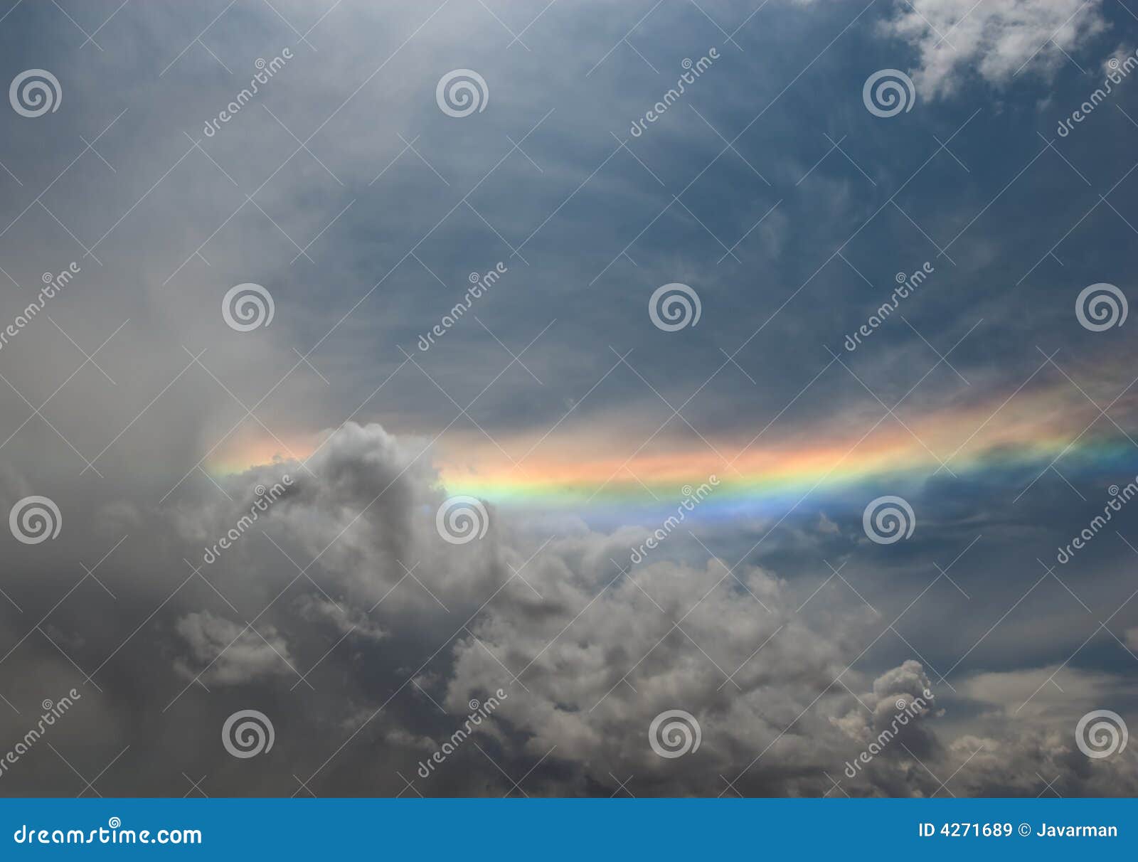 Rainbow Over Grey Cloudy Sky Stock Image - Image of effect, horizontal ...