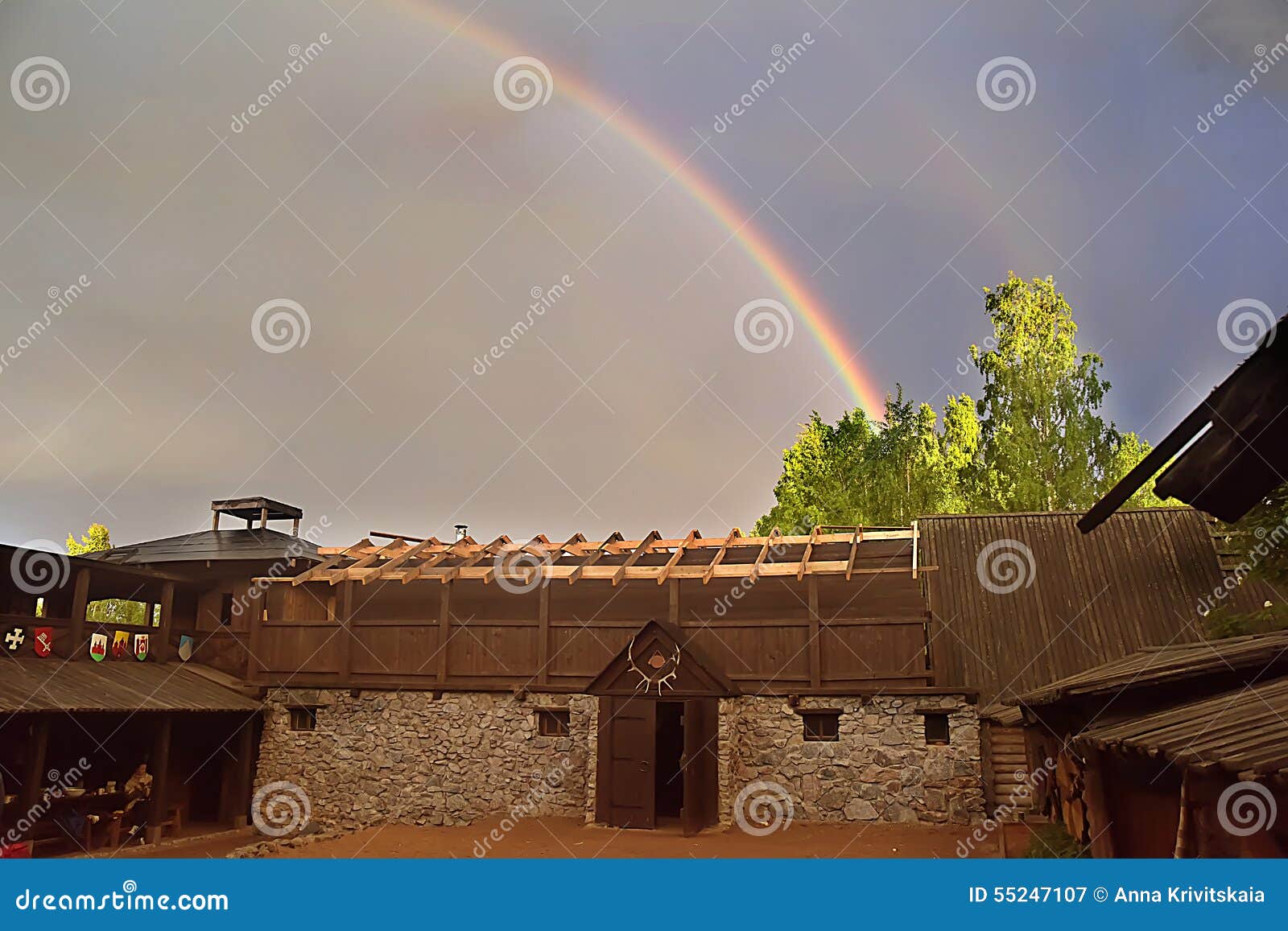 Rainbow over house stock image. Image of colors, house - 55247107