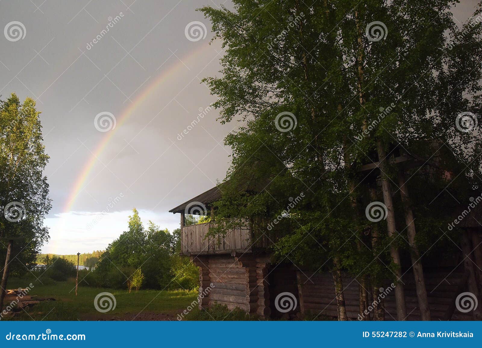 Rainbow over house stock photo. Image of spectrum, clouds - 55247282