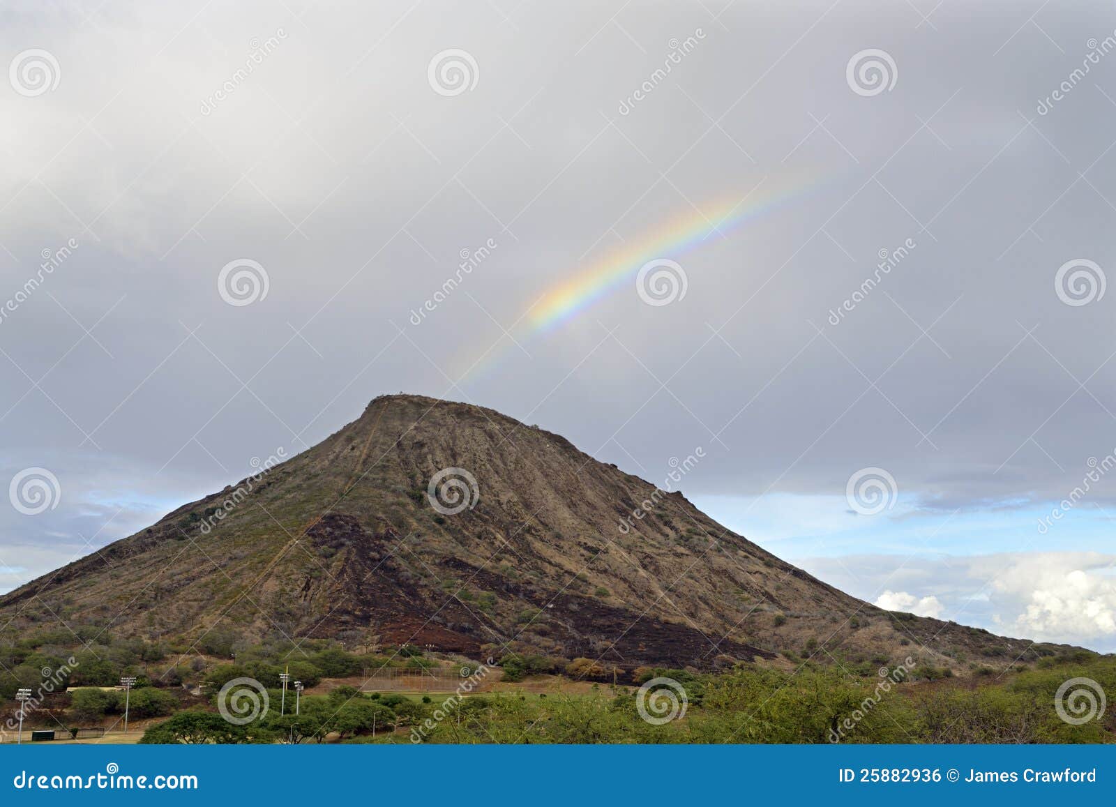 Rainbow over koko head stock photo. Image of geographical - 25882936