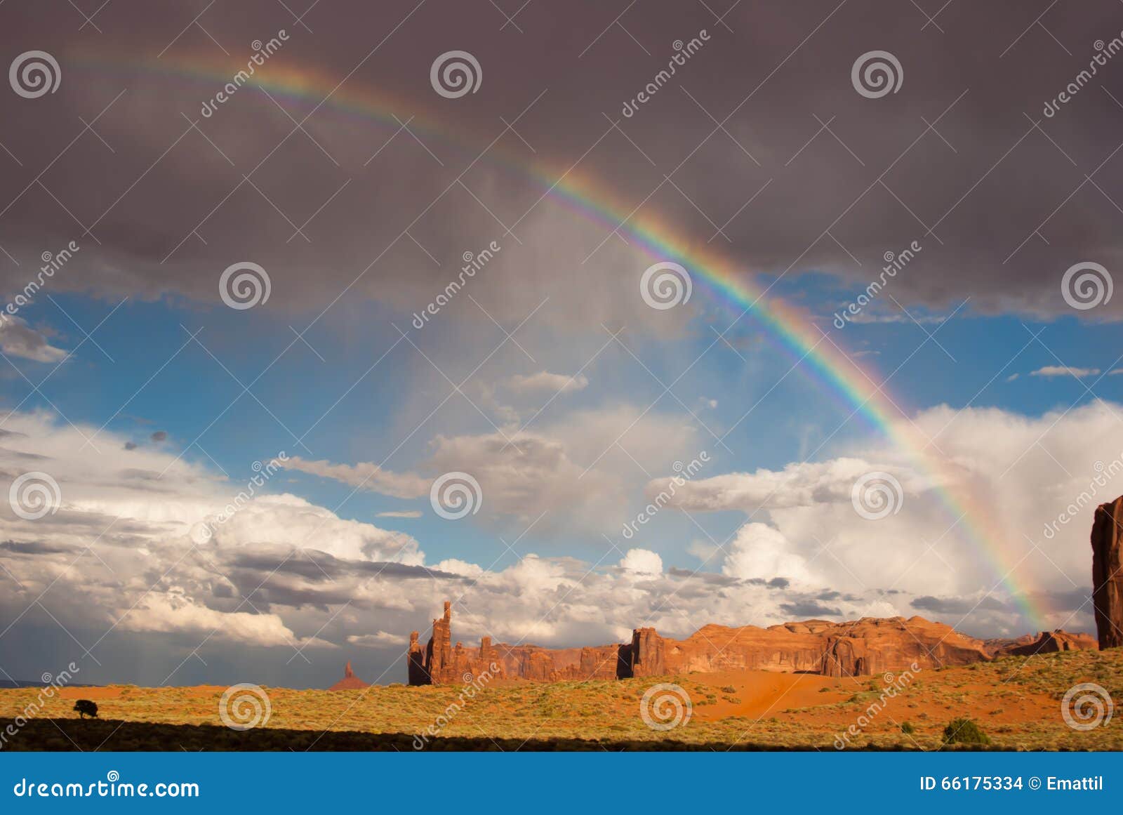 Rainbow Over Monument Valley Stock Photo - Image of color, sand: 66175334