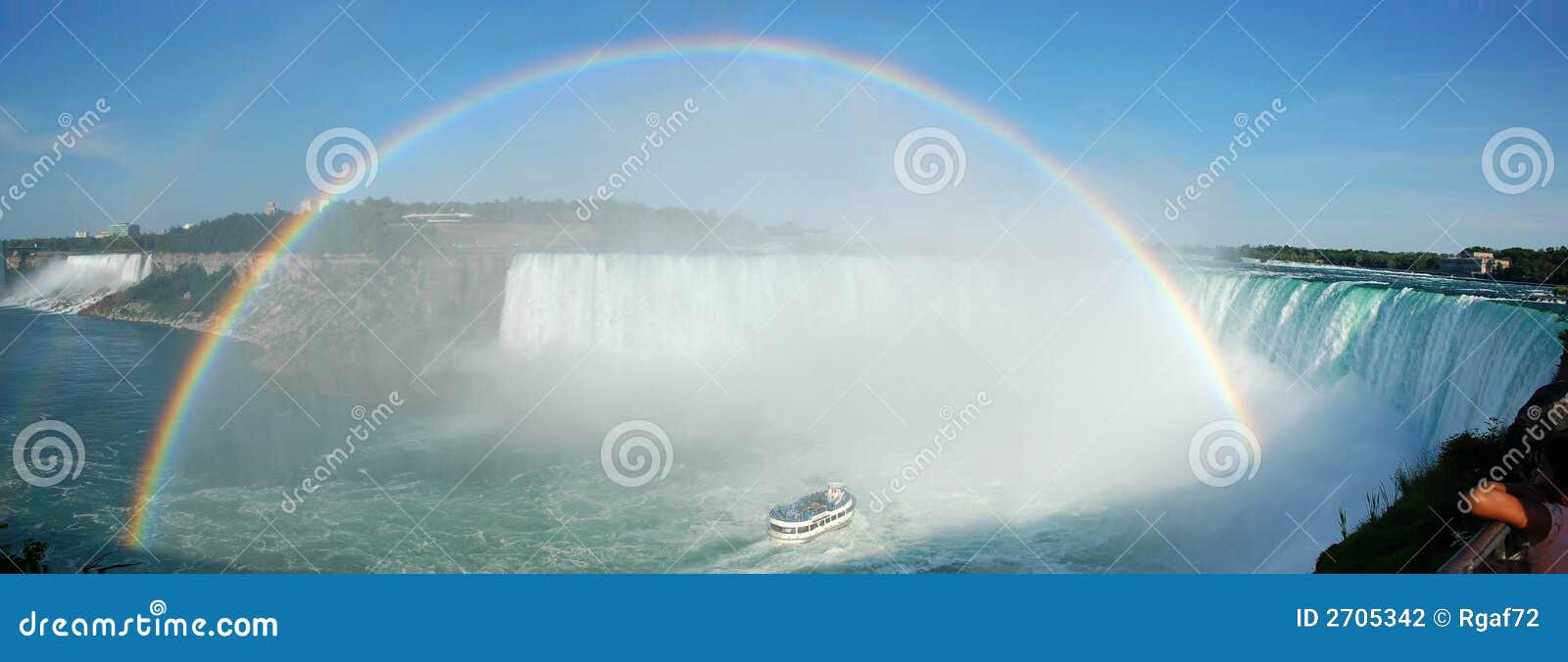 Rainbow over Niagara Falls stock photo. Image of boat - 2705342