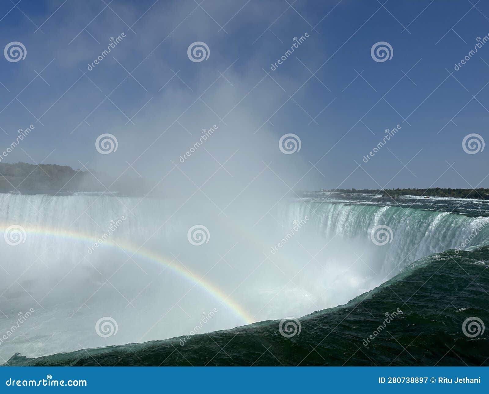 Rainbow Over the Niagara Falls in Ontario, Canada Stock Image - Image ...