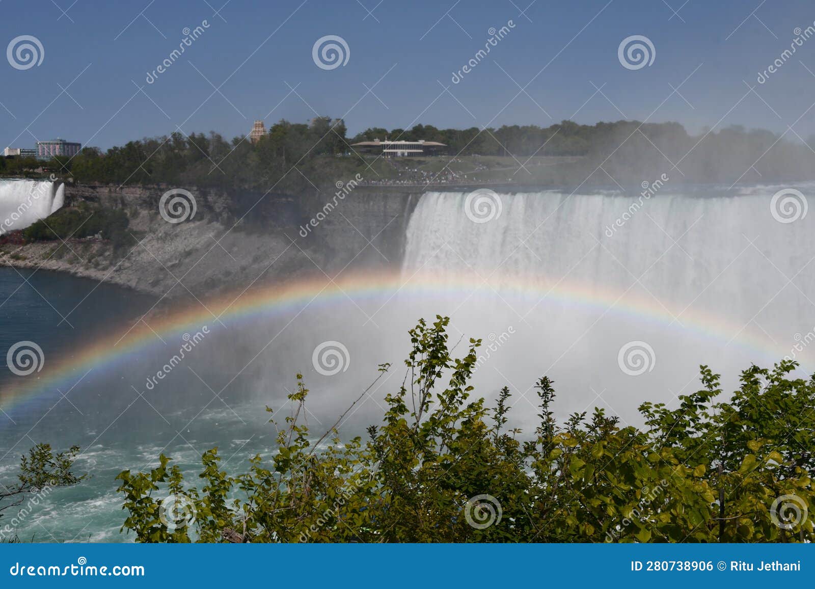 Rainbow Over the Niagara Falls in Ontario, Canada Stock Photo - Image ...