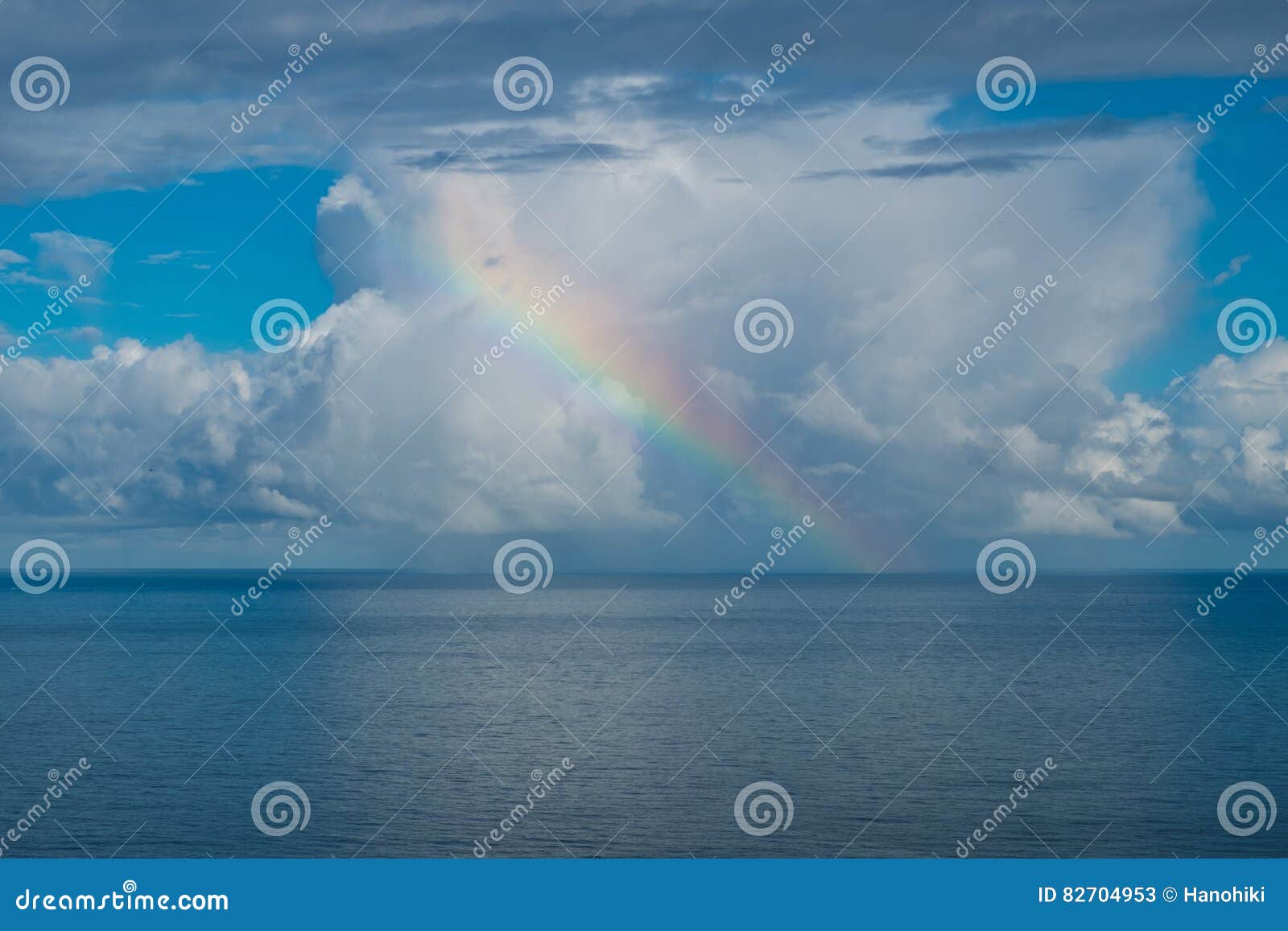 Rainbow over ocean stock image. Image of water, landscape - 82704953