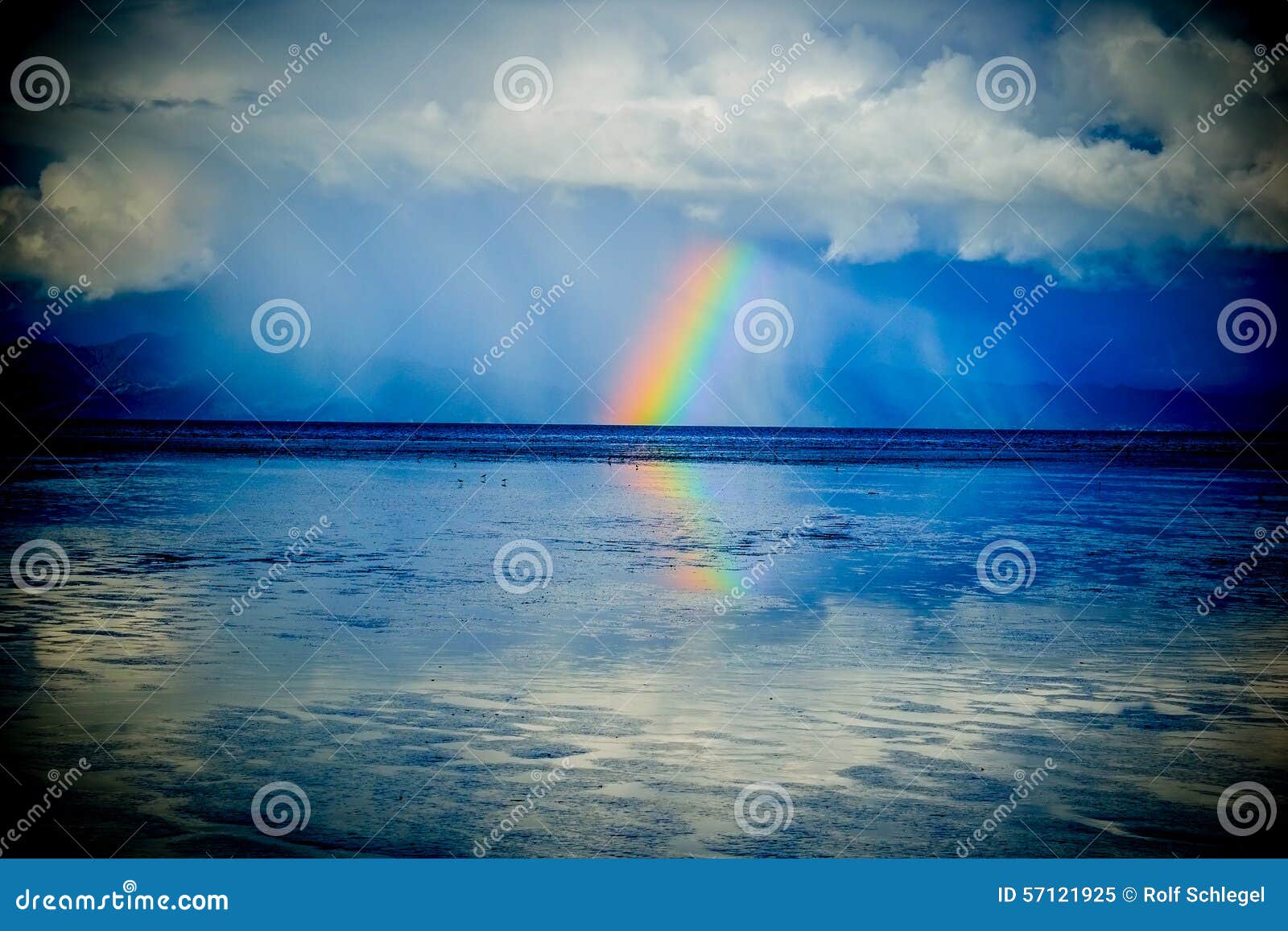 Rainbow Over the Ocean. Rays Rest, New Zealand Stock Image - Image of ...