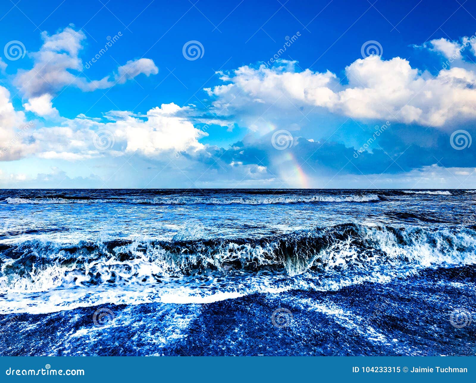 Rainbow Over the Ocean after a Storm Stock Image - Image of clouds ...
