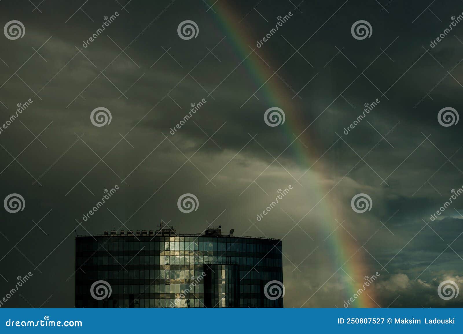 Rainbow Over Office Buildings Stock Image - Image of skyscraper, arch ...