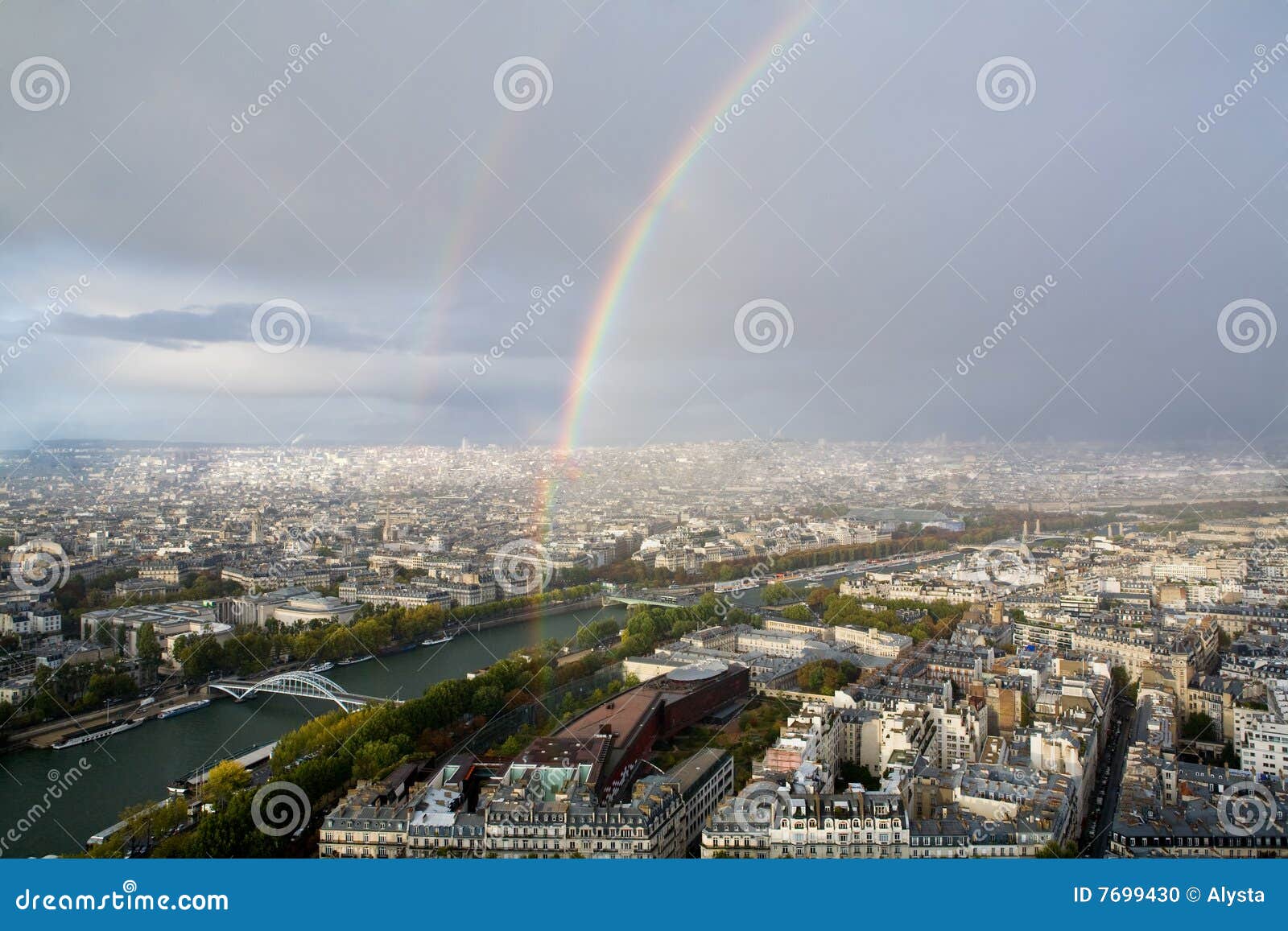 Rainbow over Paris stock photo. Image of stormy, france - 7699430