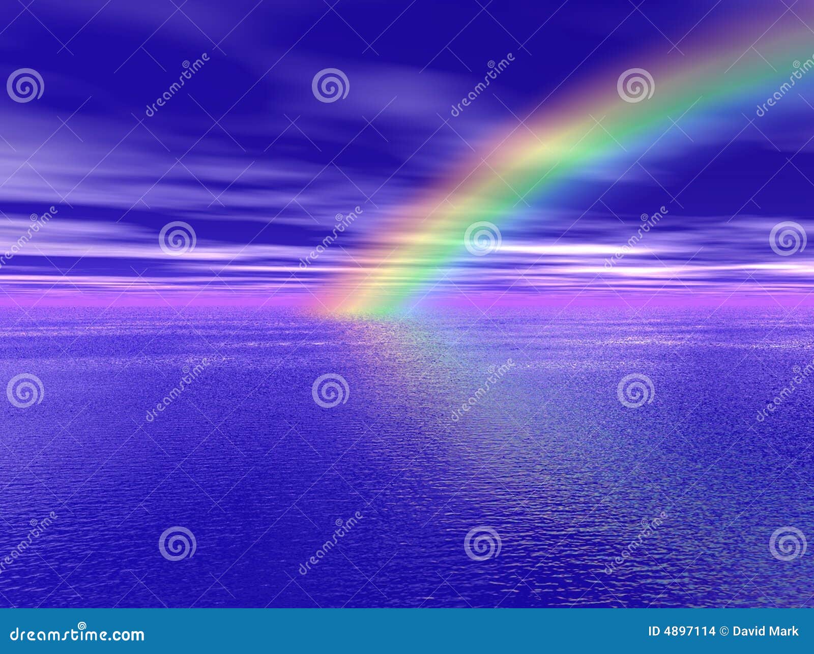 Rainbow over the Sea stock illustration. Illustration of pink - 4897114