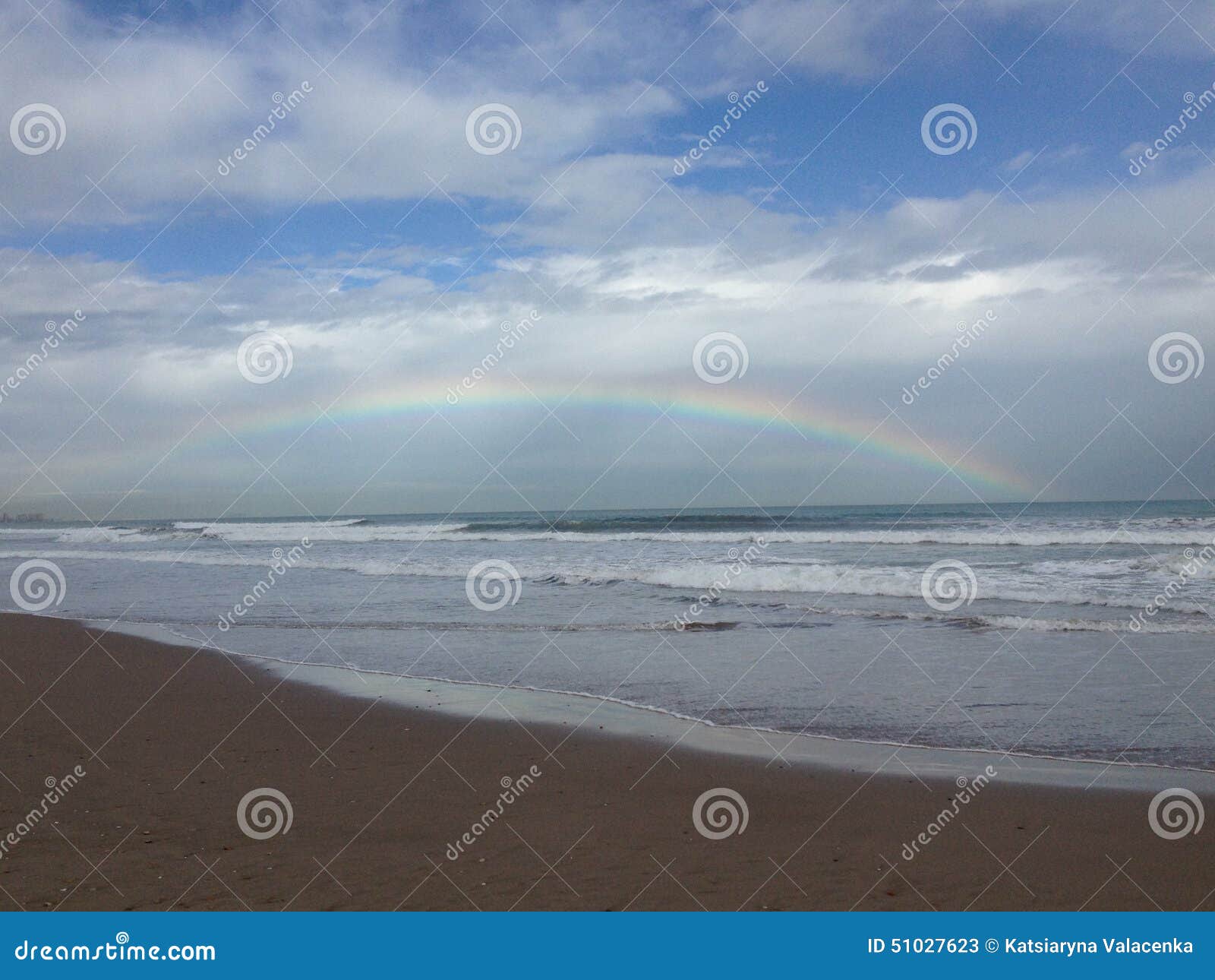 Rainbow over the sea stock image. Image of rainbow, landscape - 51027623