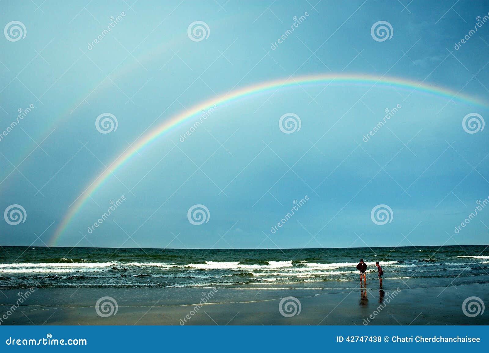 Rainbow over the sea stock photo. Image of nature, color - 42747438