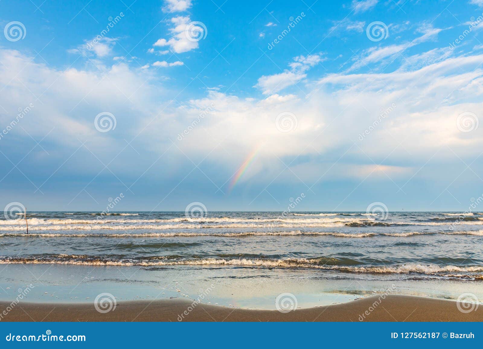 Rainbow Over the Sea after Rain Stock Image - Image of seascape, shore ...