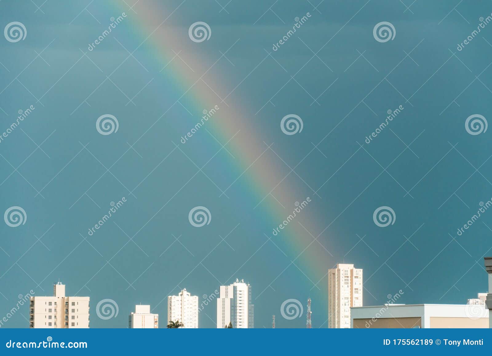 Rainbow Over Some Buildings Stock Image - Image of abstract, urban ...