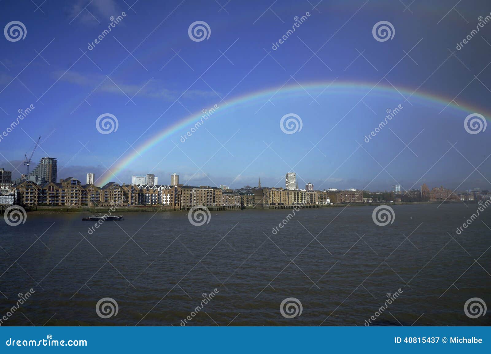 Rainbow over Thames stock image. Image of whhather, rainbow - 40815437