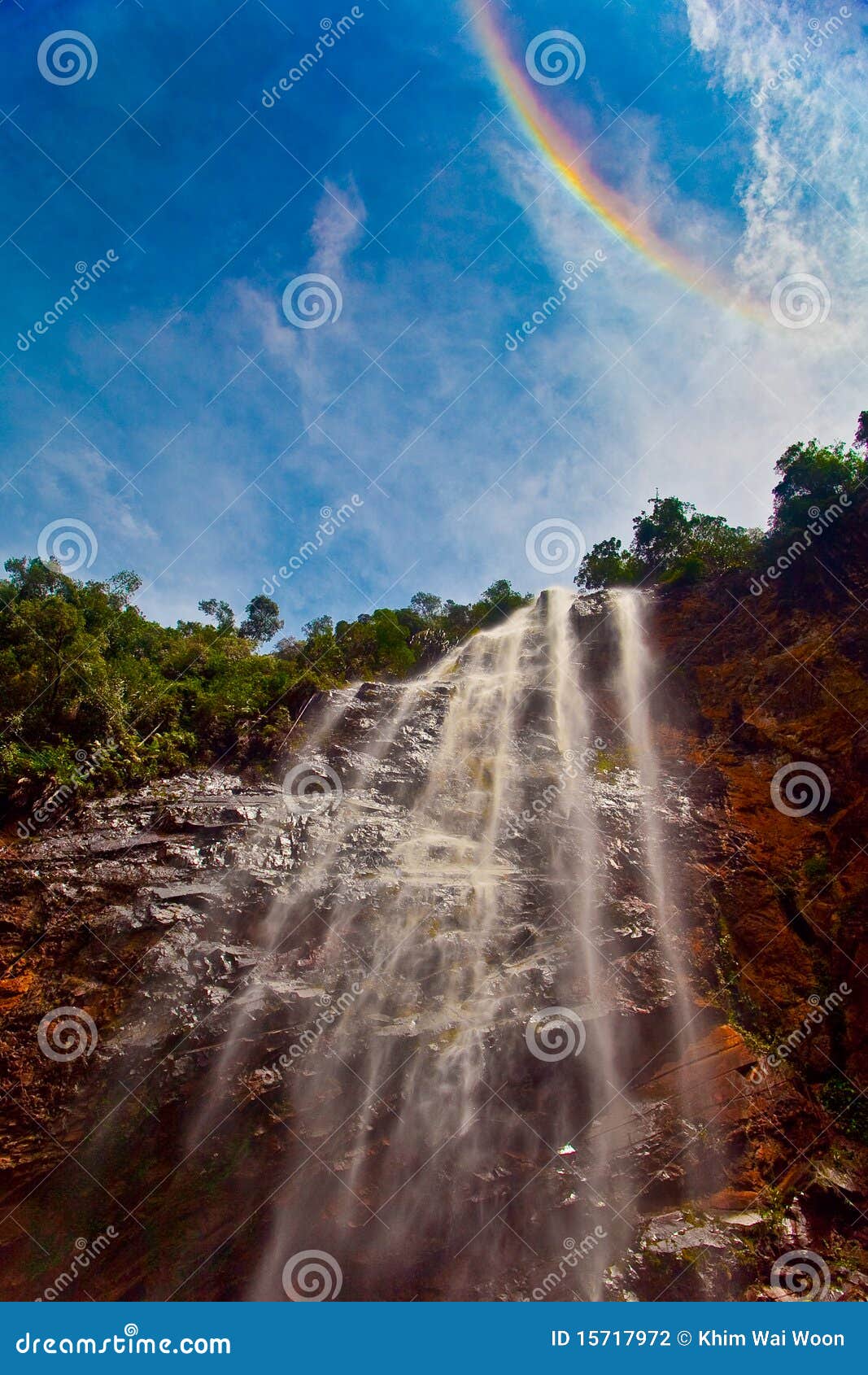 Rainbow over the waterfall stock photo. Image of rainbow - 15717972