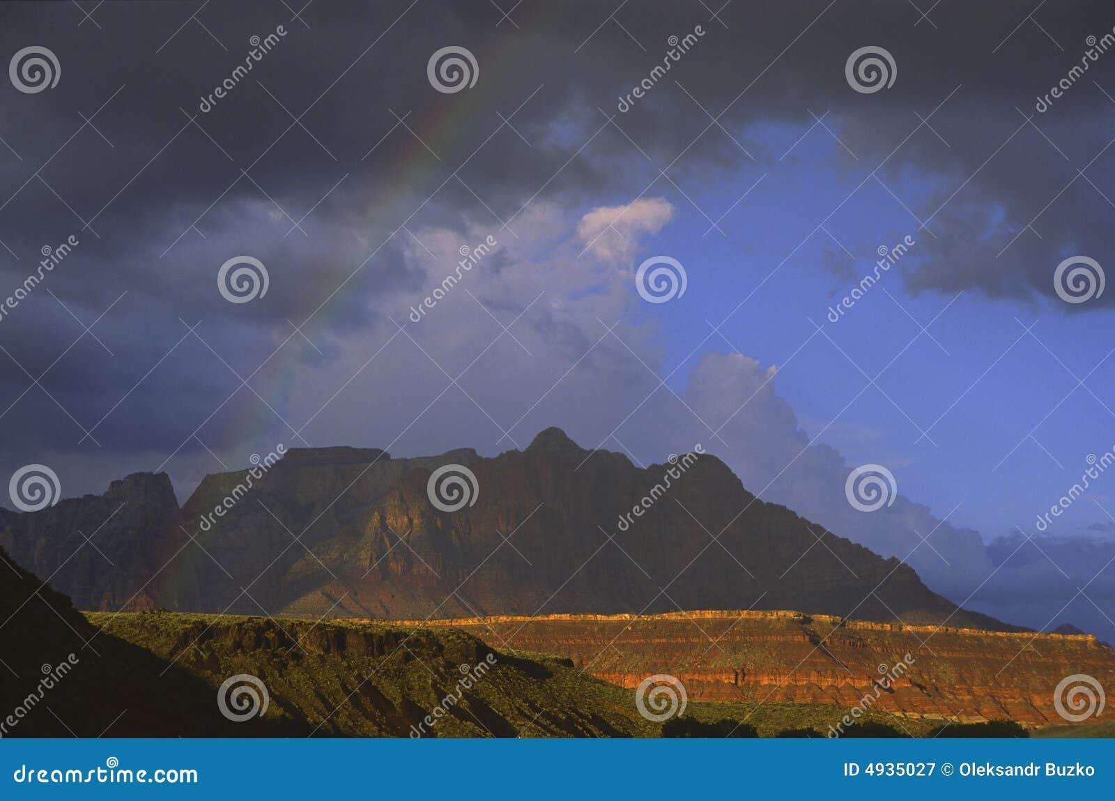 Rainbow Over Zion National Park in Utah Stock Image - Image of windy ...