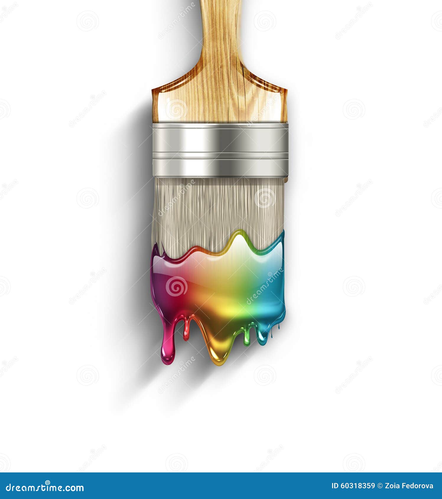 Rainbow paint stock illustration. Illustration of brush - 60318359