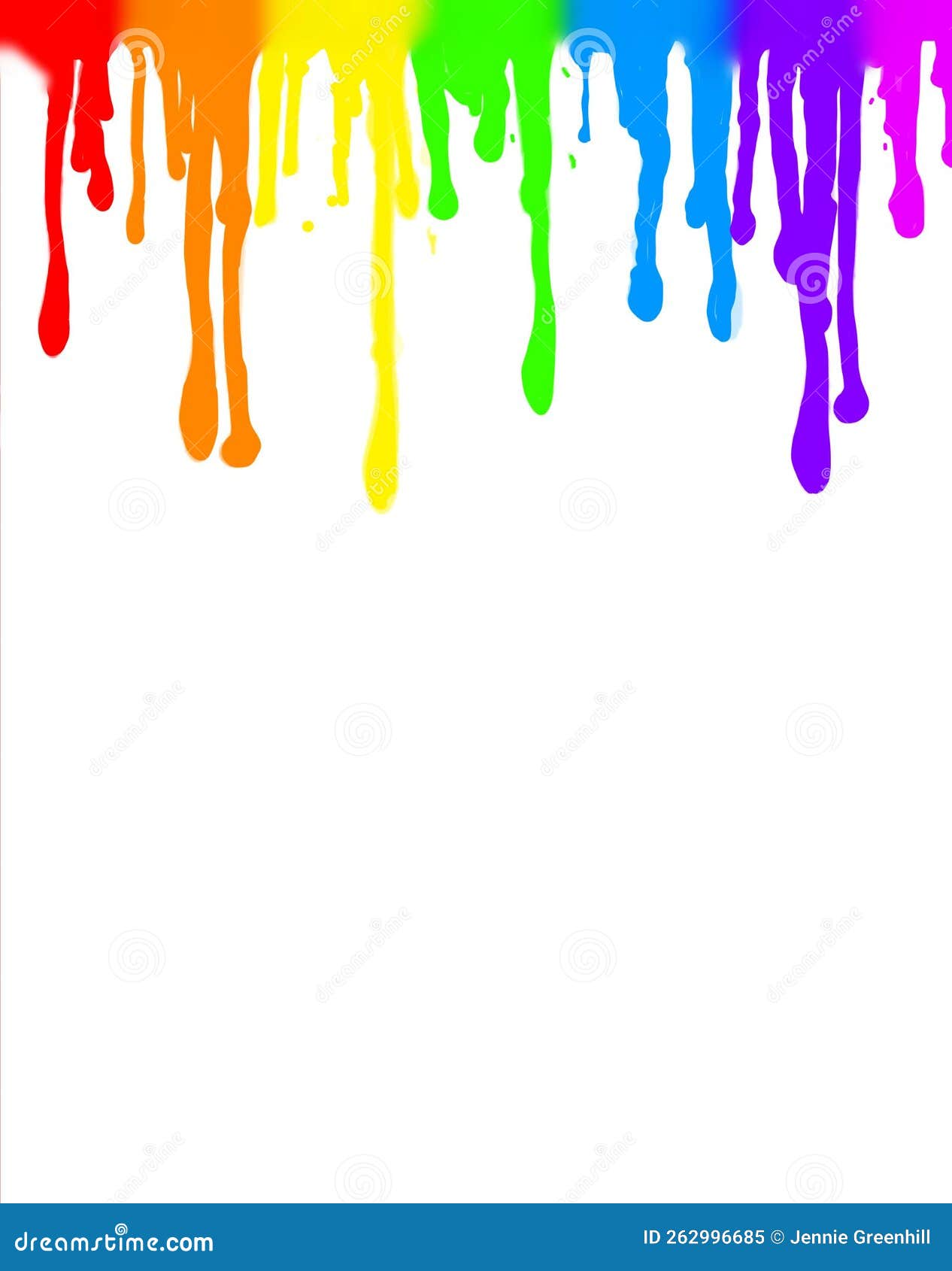 Rainbow Paint Drips on White Background Stock Illustration ...