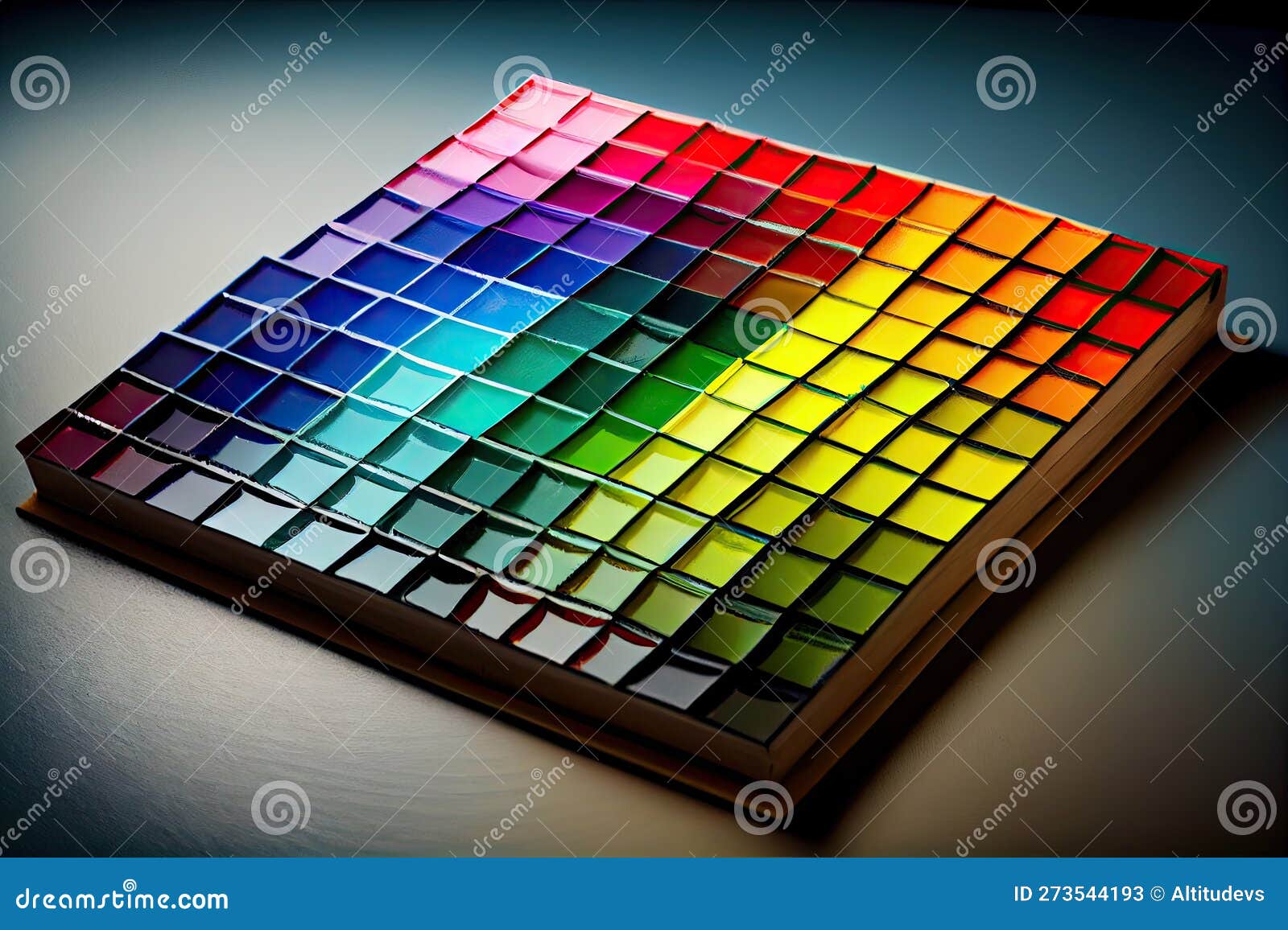 A Rainbow Paint Palette, with Different Shades of the Same Color on ...