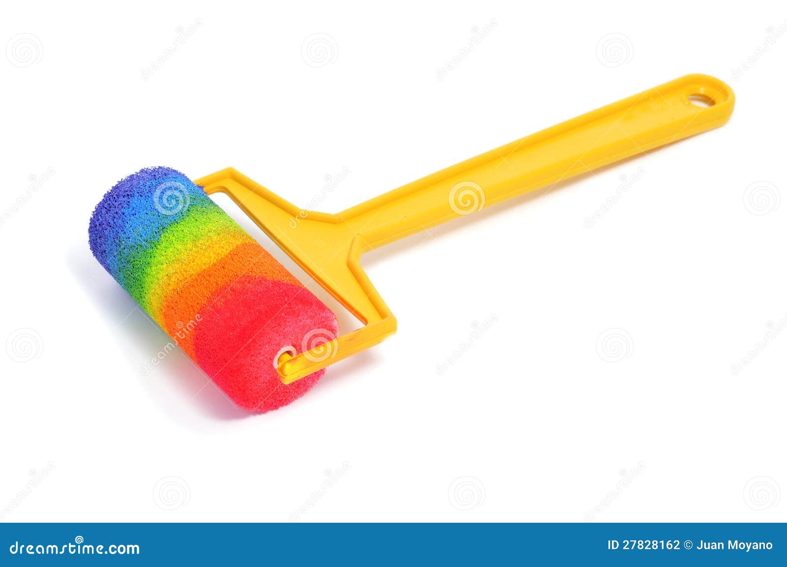 Rainbow in a paint roller stock photo. Image of device - 27828162